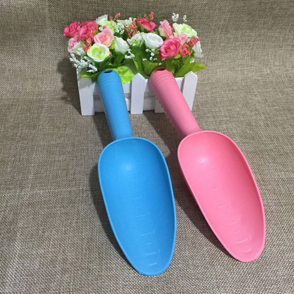 FRCOLOR Pink Plastic Garden Scoop Shovel with Centimeter Marks for ...