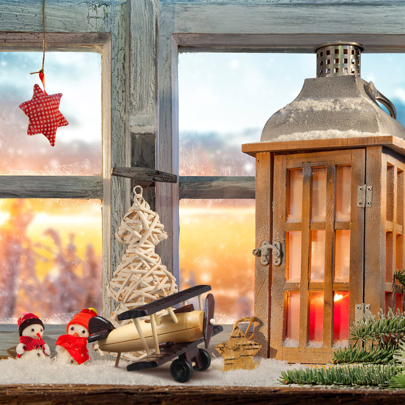 FRCOLOR Plane Room Decor Wooden Model Airplane Desktop Decoration ...
