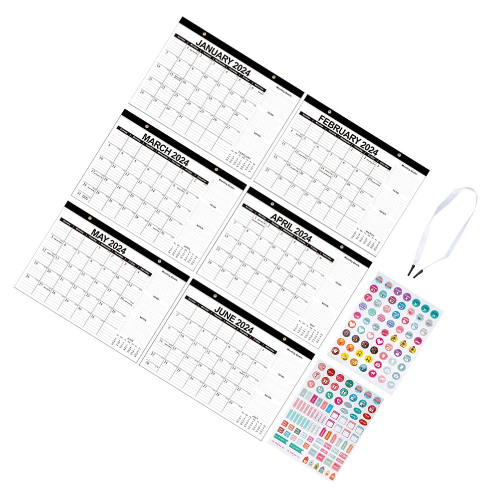 KAKOWELY Wall Calendar Black 1 Set 17x12in - Walmart.com