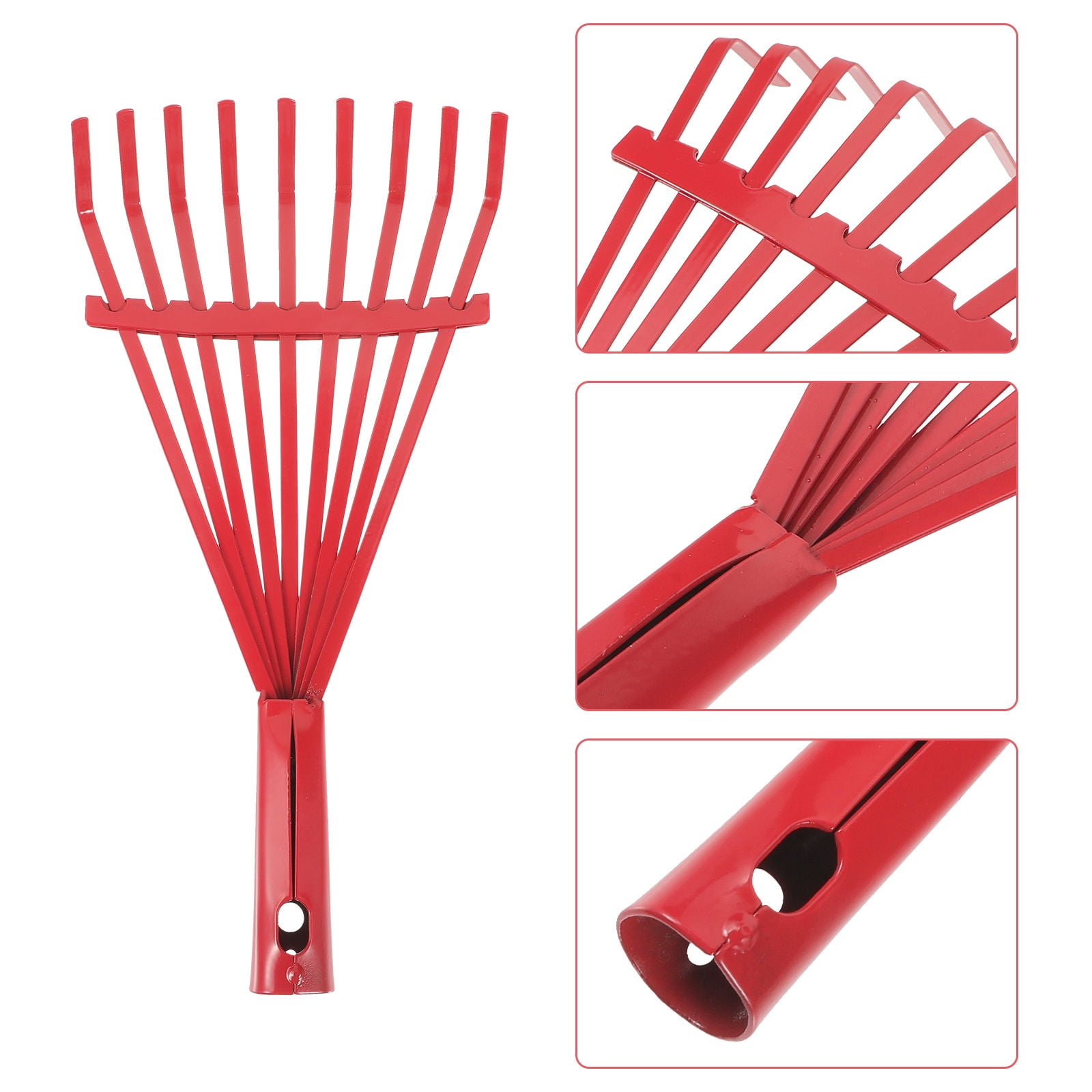 WASHWEPE Garden Rake Red High-carbon Steel 1Pcs 10.4x5.1in - Walmart.com