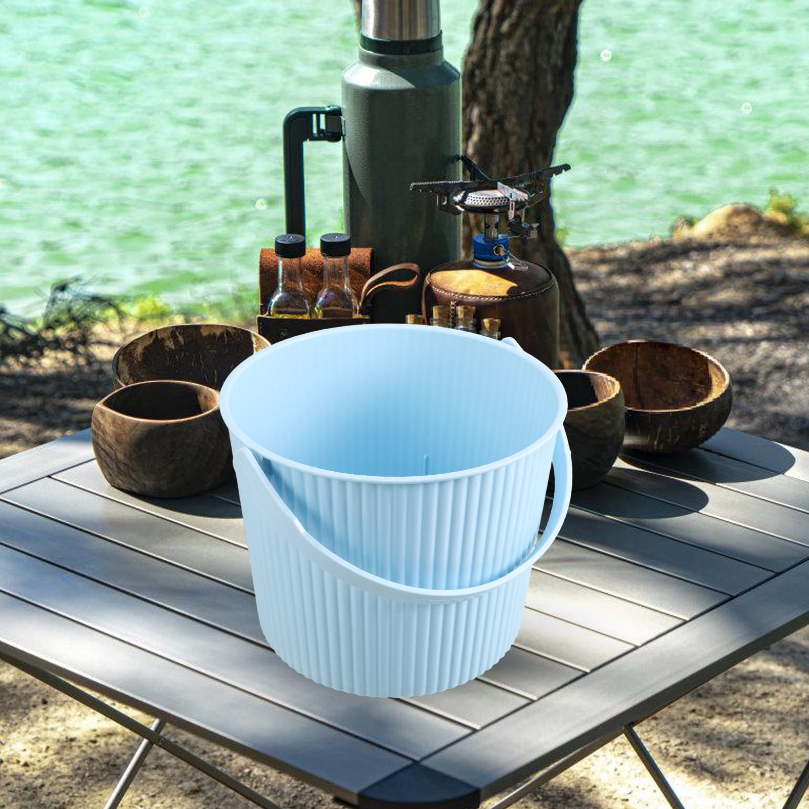 FRCOLOR Plastic Camping Water Bucket with Handle Foot Bath Bucket Hand ...