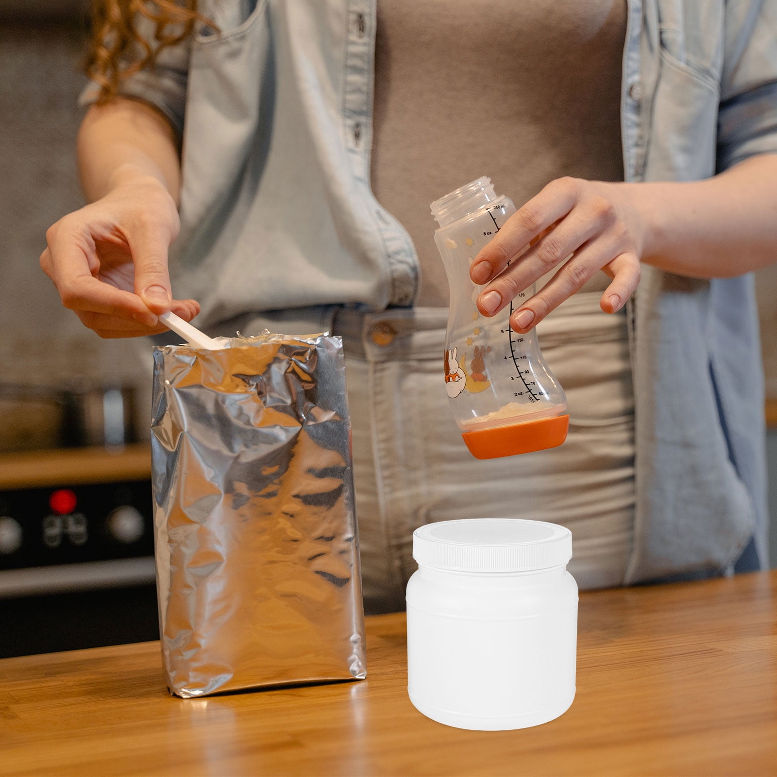 FRCOLOR Plastic Jar With Airtight Lid Large Capacity Food Storage Jars ...