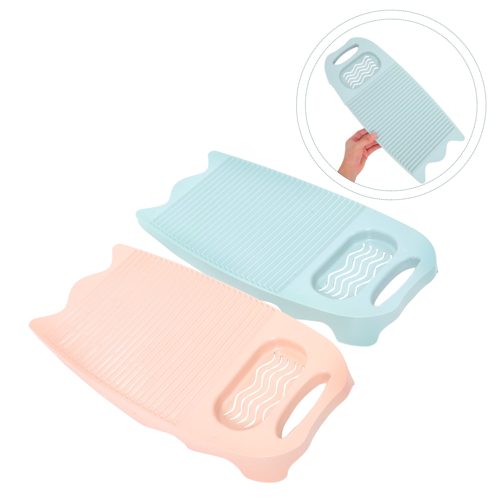 FRCOLOR Plastic Mini Washboard 2pcs Rectangle Washing Clothes Board ...