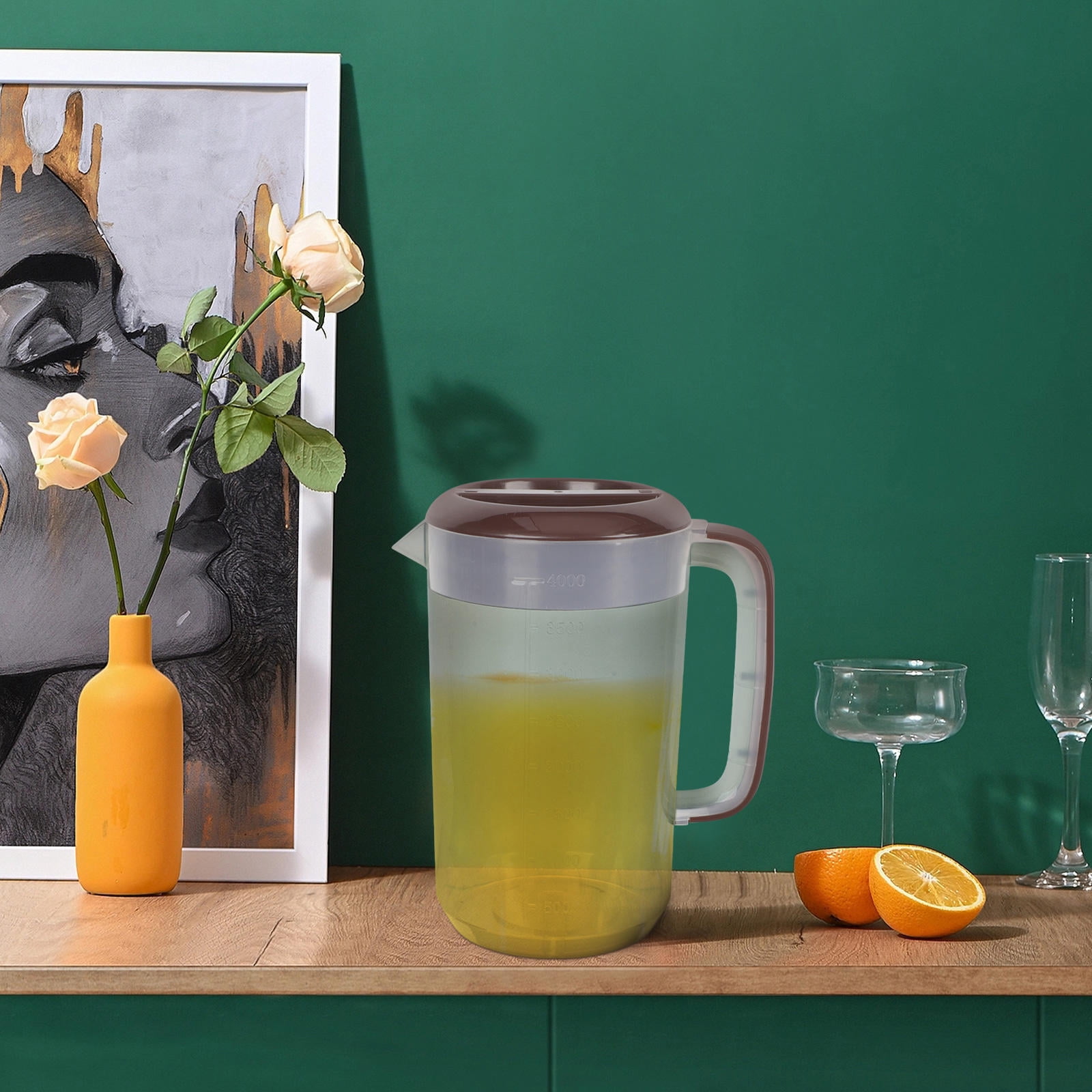 FRCOLOR Plastic Pitcher Beverage Jug with Lid Large Water Dispenser ...