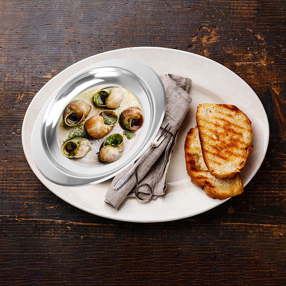 FRCOLOR Plate Stainless Steel Snail Pan Escargot Baking Tray Shell ...