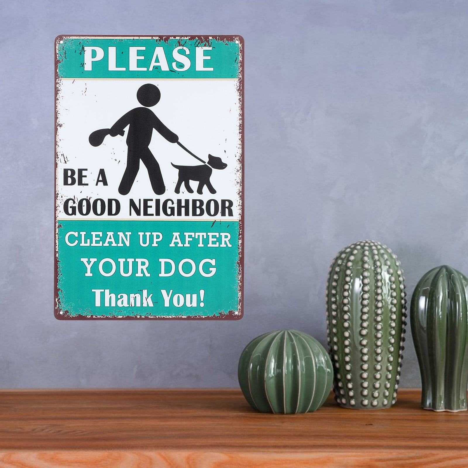 FRCOLOR Please Clean Up After Your Dogs Metal Sign No Dogs Poop Sign ...