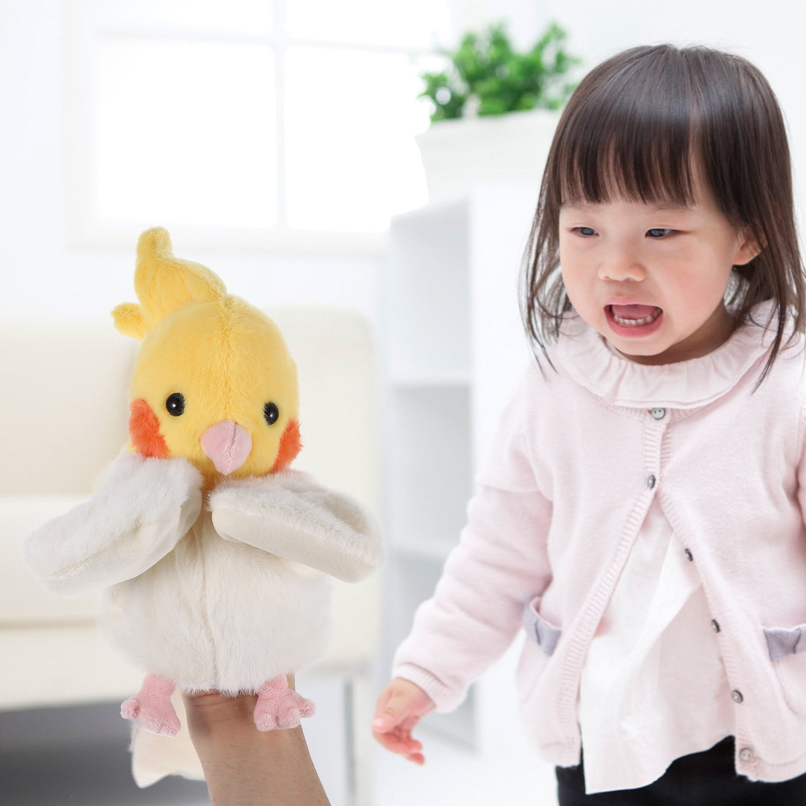 FRCOLOR Plush Parrot Hand Puppet Birds Stuffed Animals Toys Role Play ...