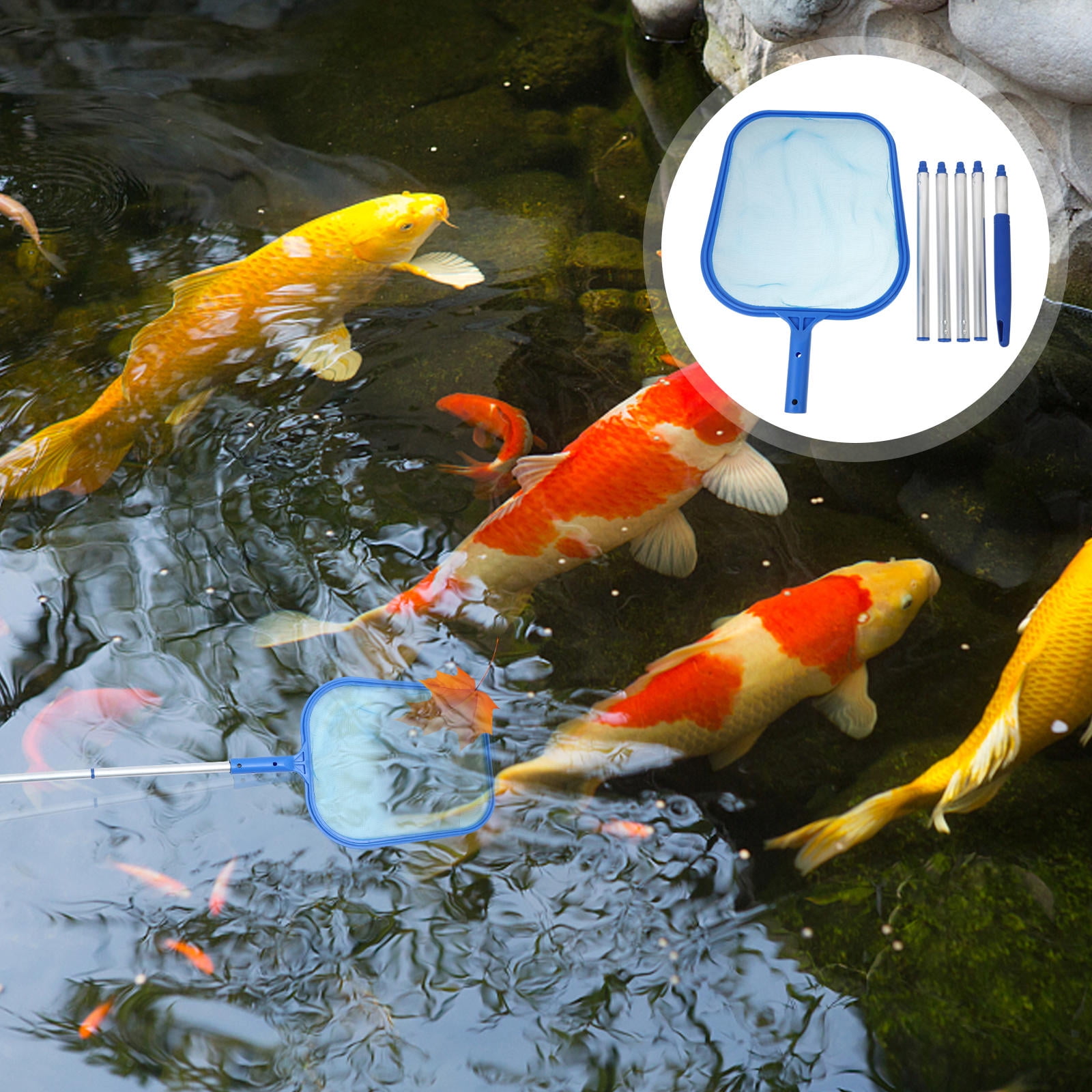 FRCOLOR Pool Strainer Fine Mesh Netting Swimming Leaf Aluminum Rod ...