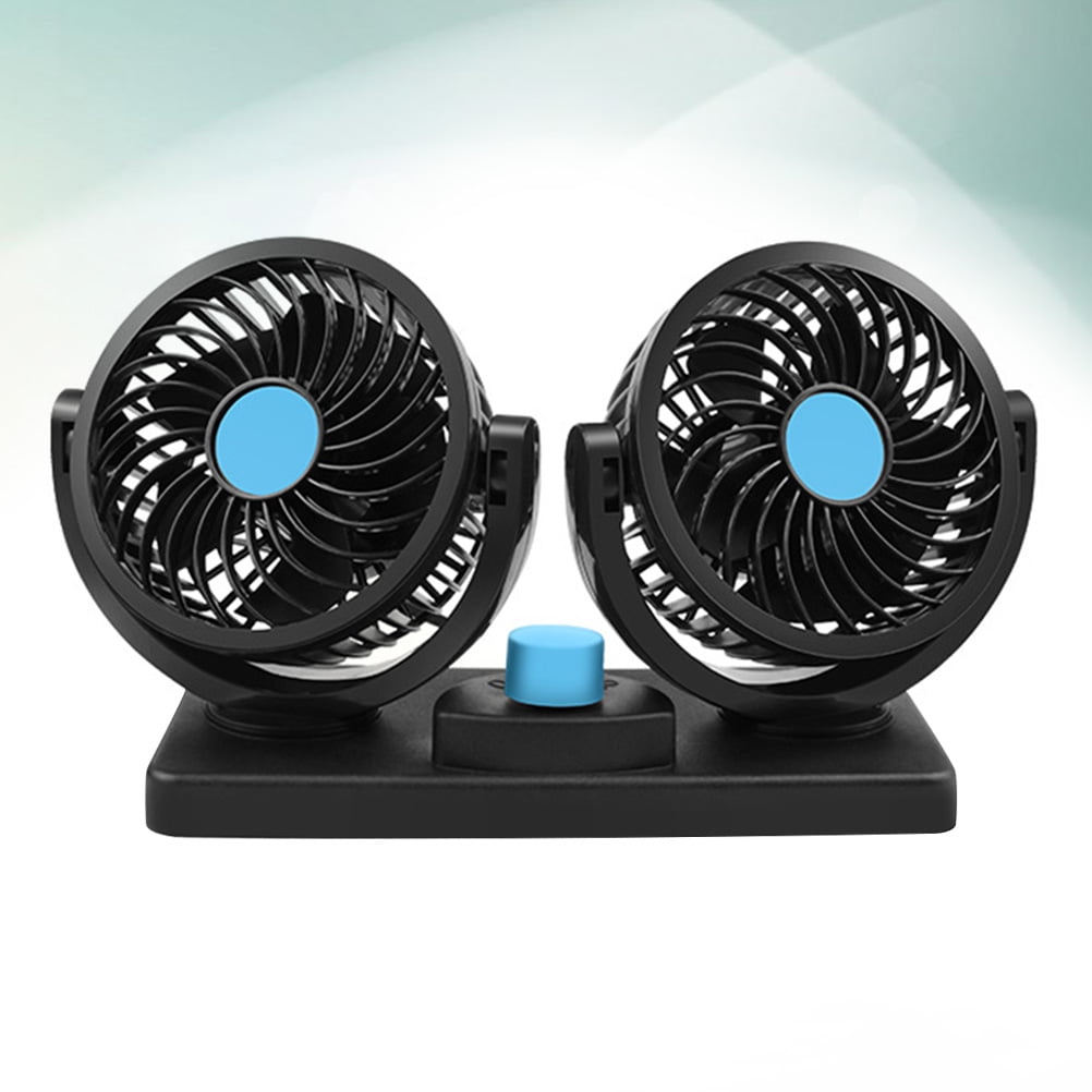 FRCOLOR Portable Car Fan with USB Charging Low Noise Double Head ...