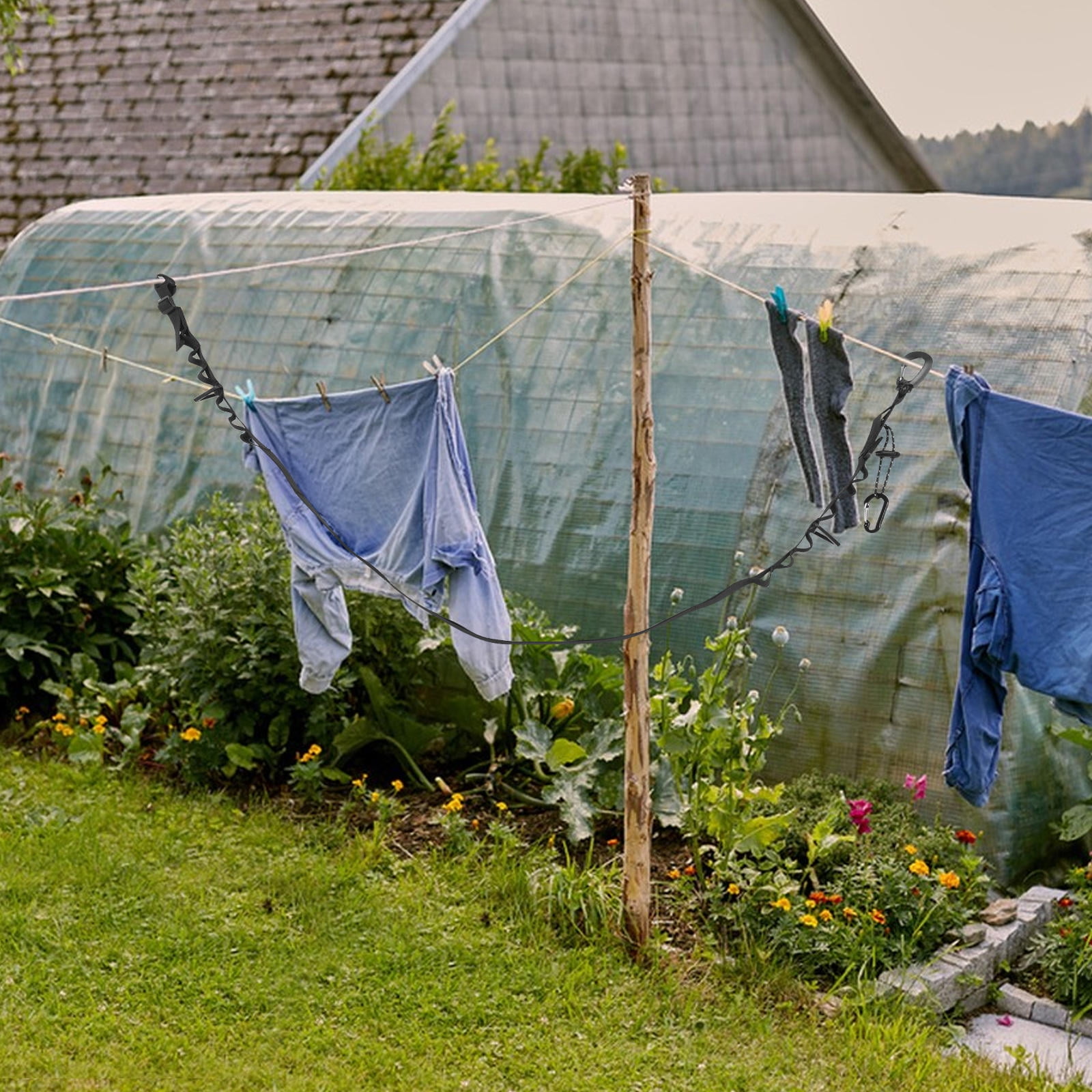 FRCOLOR Portable Clothesline for Camping Adjustable Outdoor Clothes ...