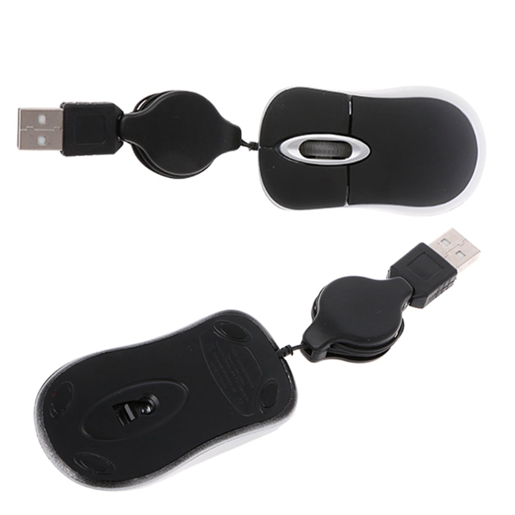 FRCOLOR Portable Mini Travel Mouse with Retractable Cable for Computer ...