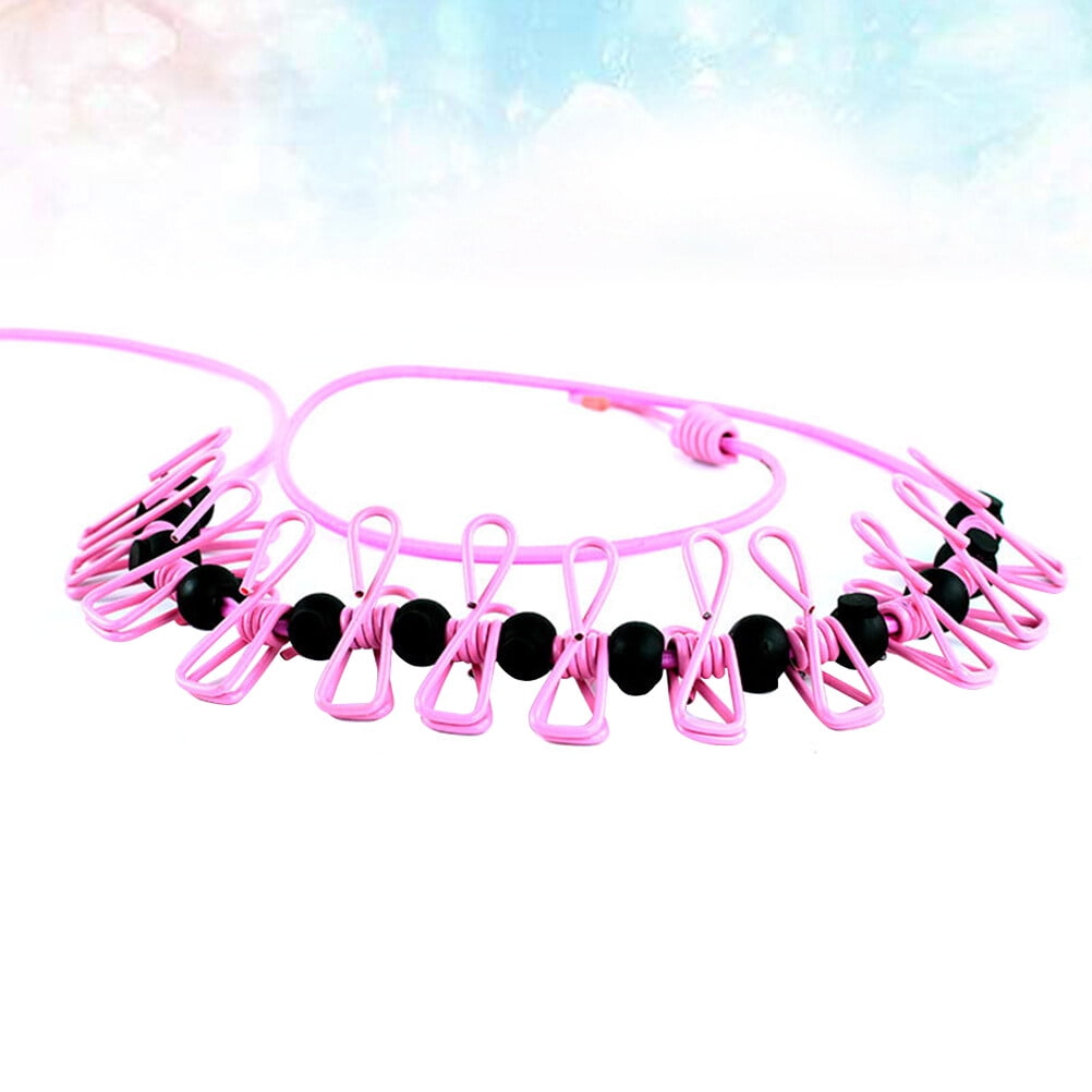 FRCOLOR Portable Outdoor Clothesline with Sturdy Clips for Travel Made ...