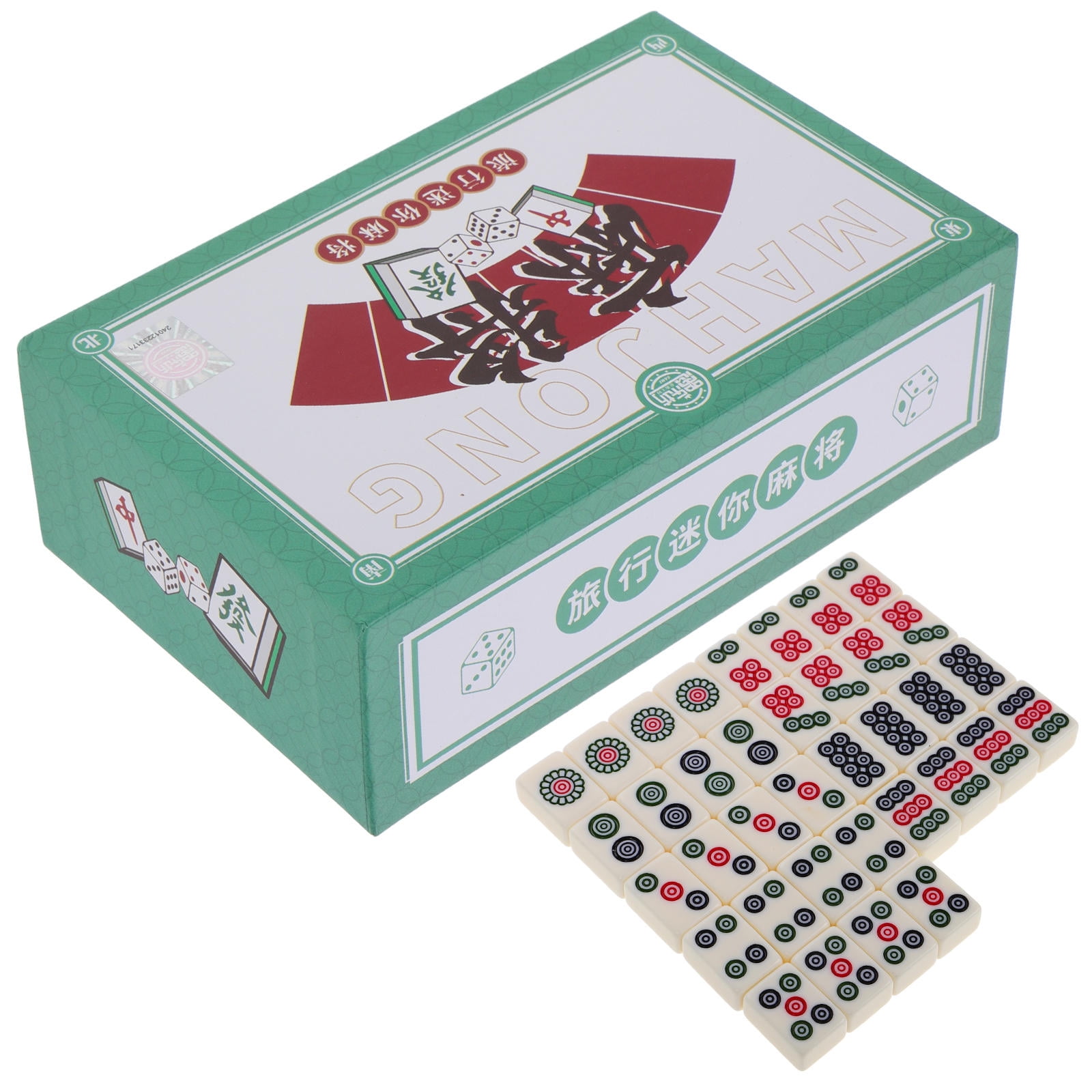 FRCOLOR Portable mahjong Game Set with Melamine Tiles for Travel and ...