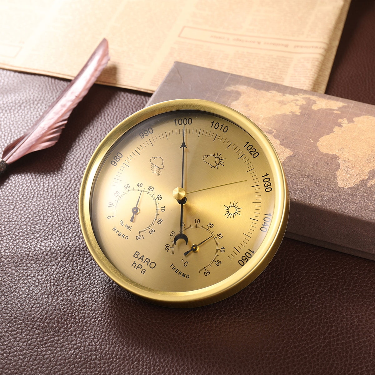 FRCOLOR Precision Aneroid 3 in 1 Barometer Weather Station Barometer ...