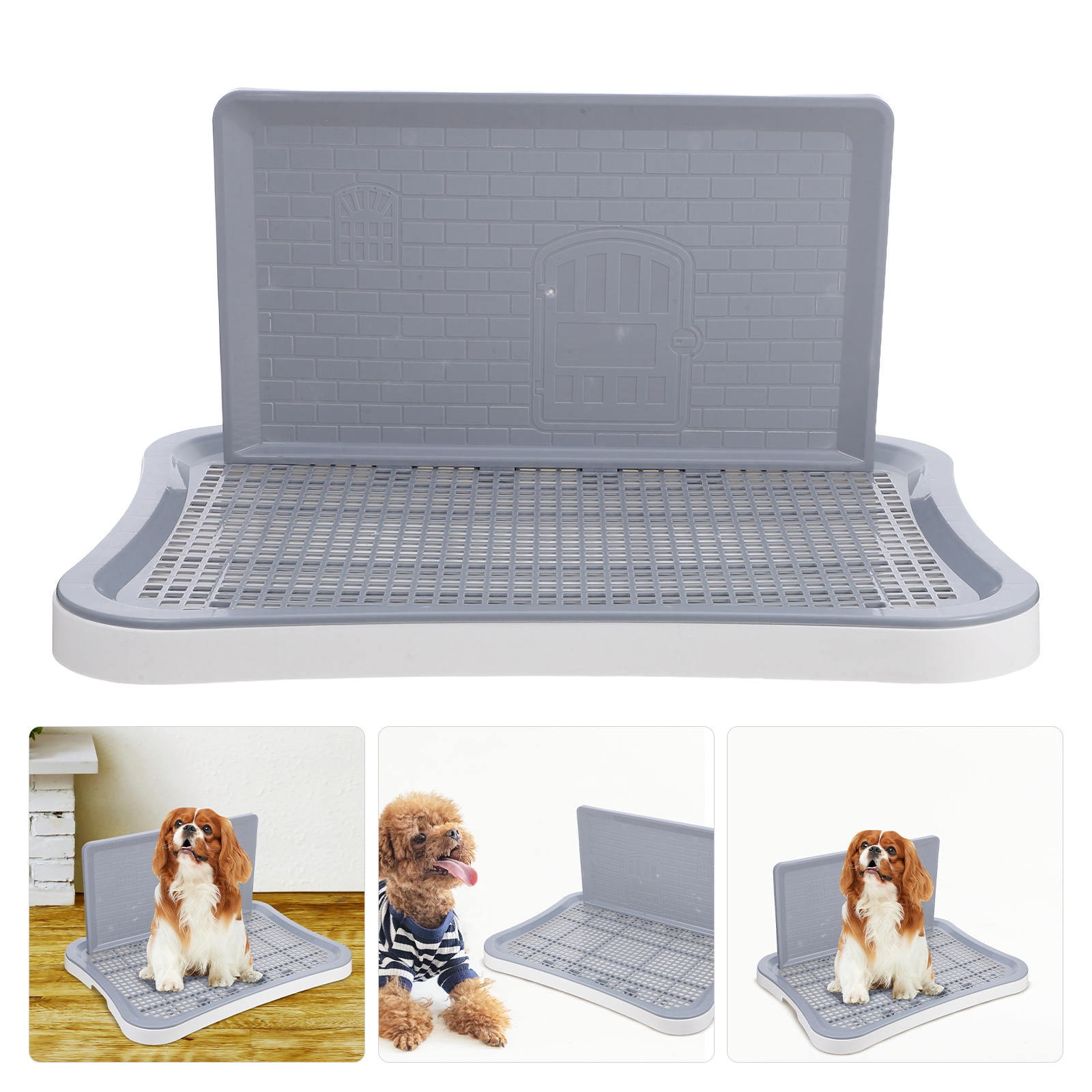 FRCOLOR Puppy Potty Training Tray with Wall Column Puppy Potty Training ...