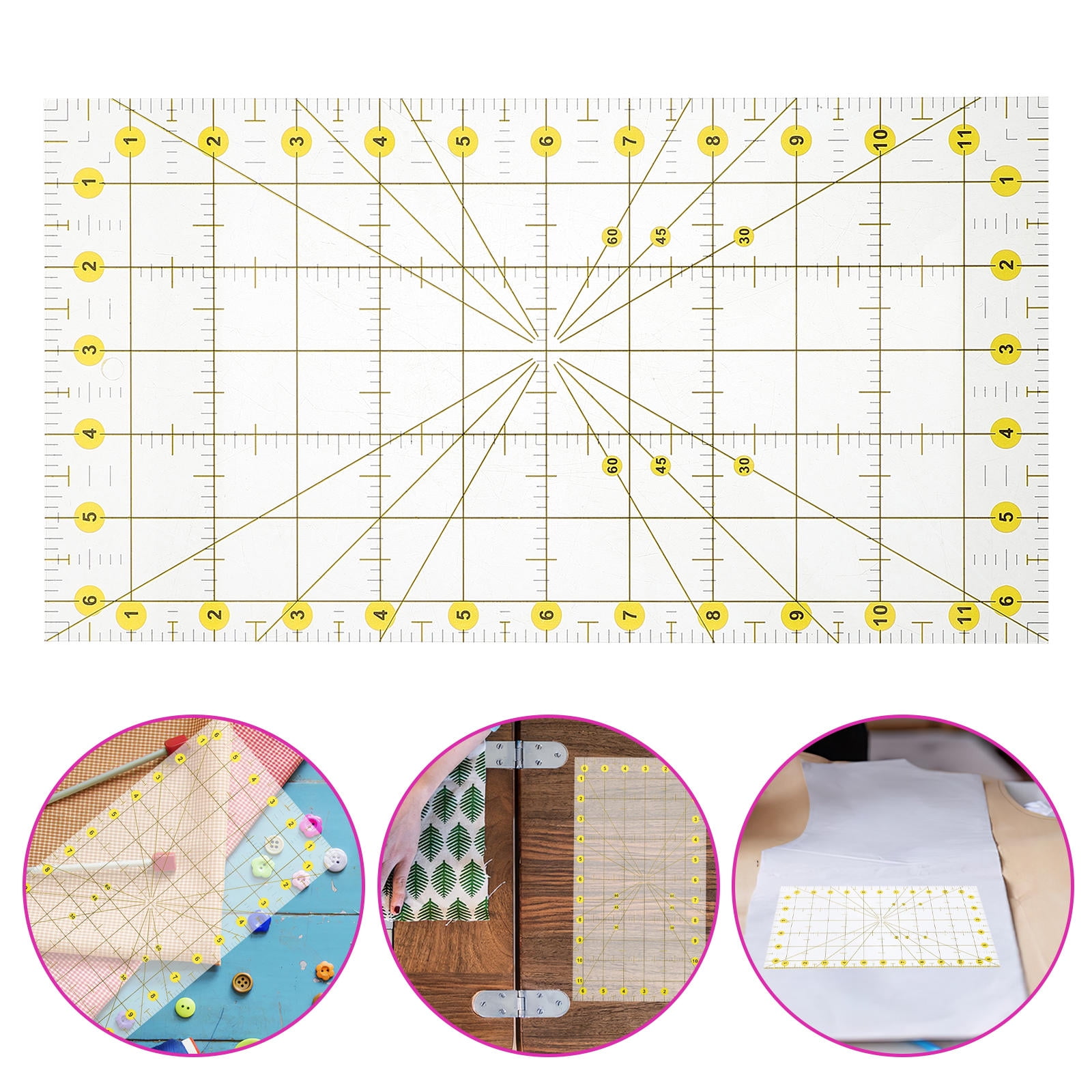 FRCOLOR Quilting Ruler Sewing Supply Quilting Tools Patchwork Ruler ...