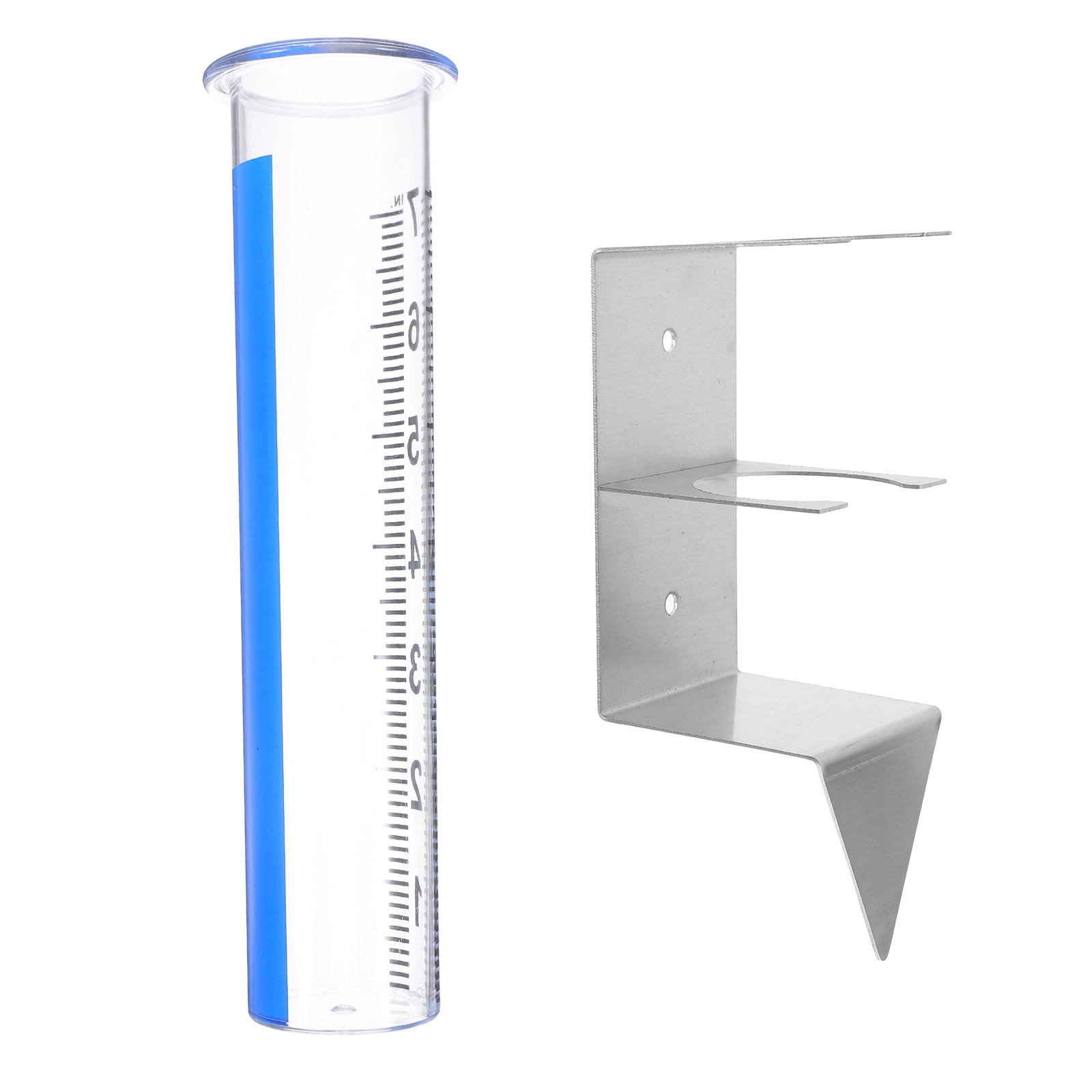 FRCOLOR Rain Gauge with Stainless Steel Rack Holder Rainfall Measuring ...
