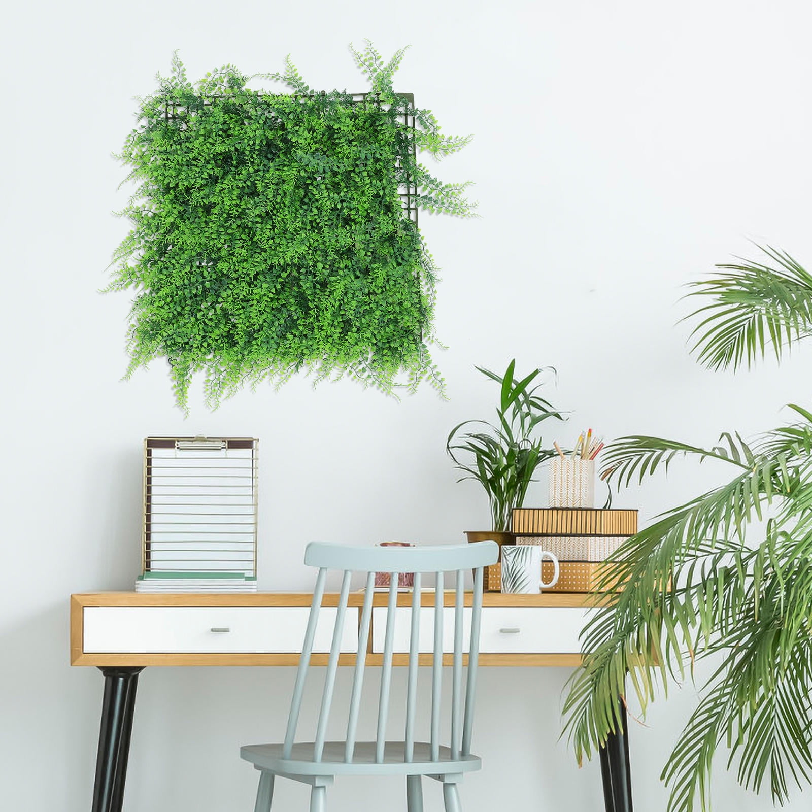 FRCOLOR Realistic Faux Grass Wall Panel Expandable Fence Greenery For ...