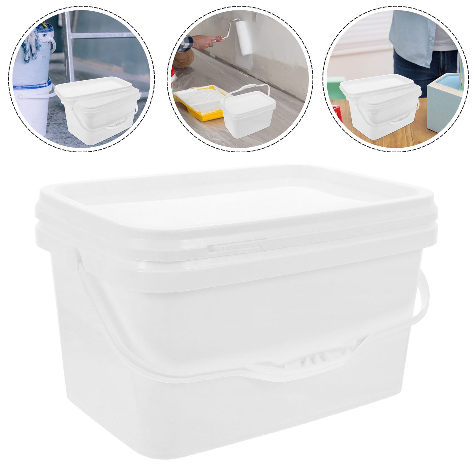 FRCOLOR Rectangle Bucket with Lid Paint Bucket 23.30X15.50X13.90CM ...