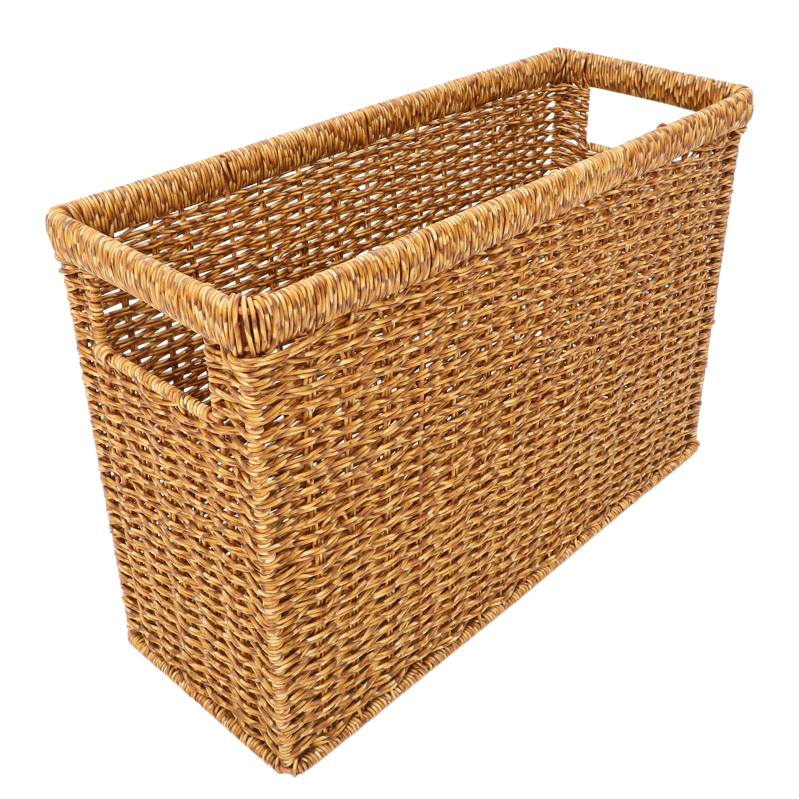 FRCOLOR Rectangular Magazine Basket With Handles Plastic Basket ...