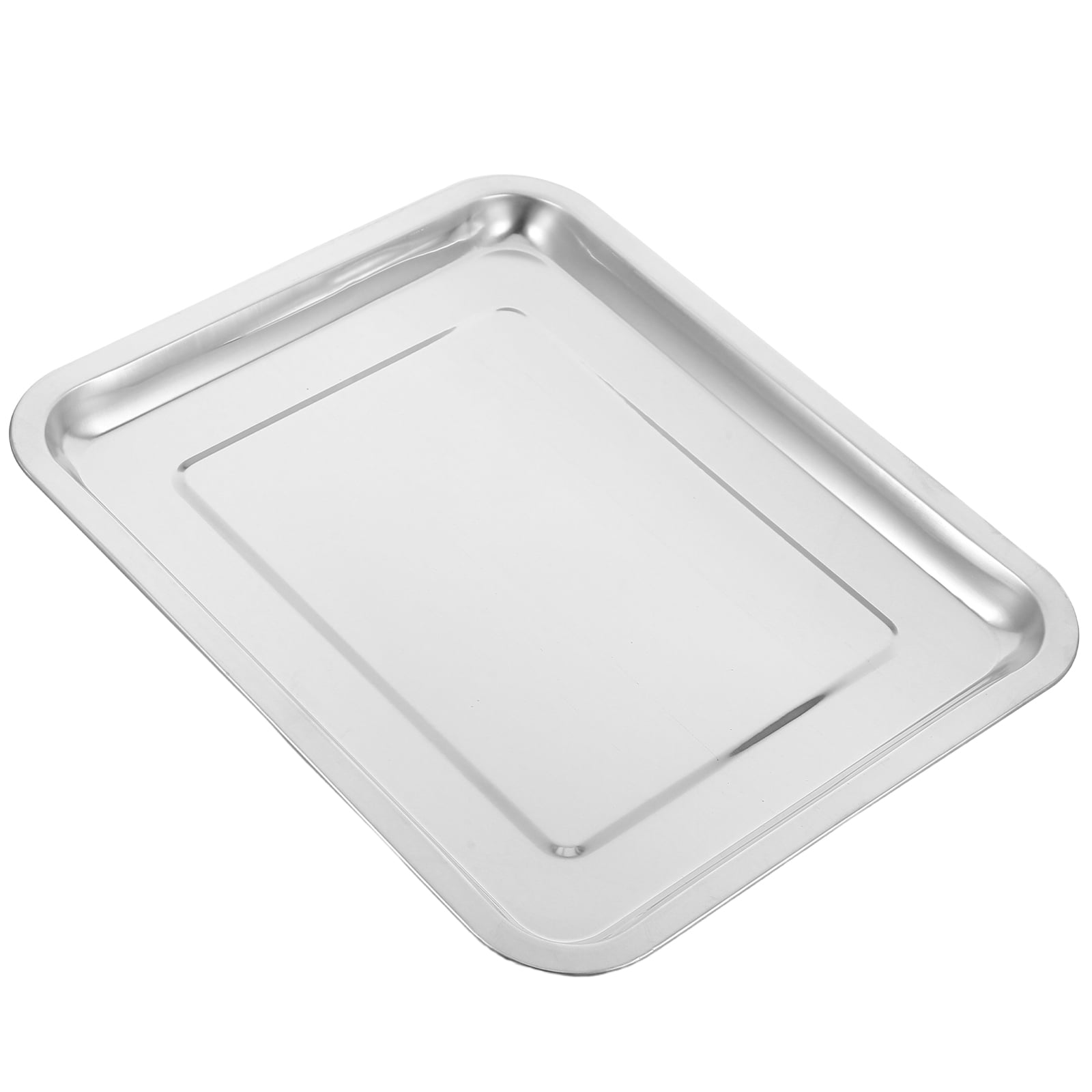 FRCOLOR Rectangular Stainless Steel Tray Kitchen Serving Tray Food ...