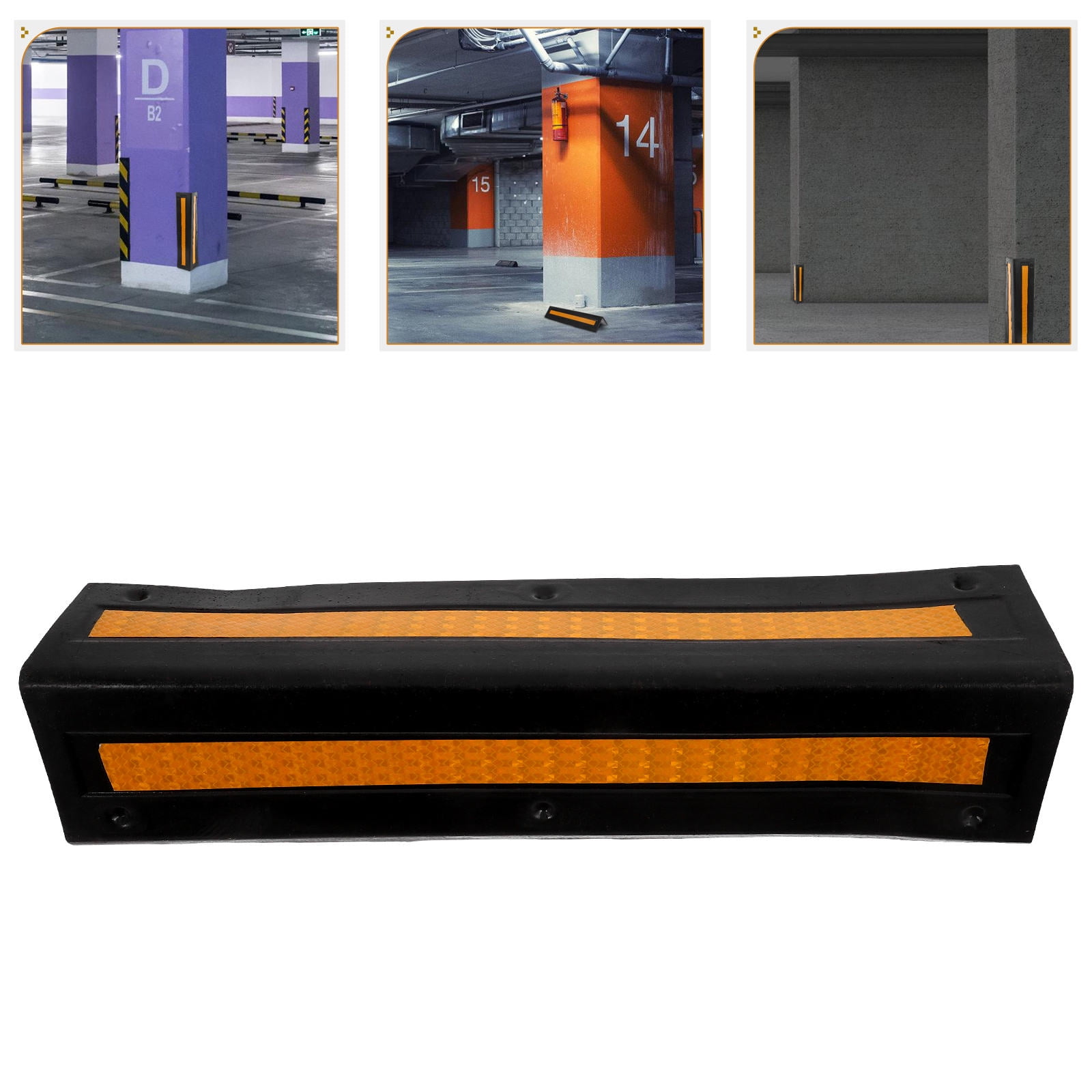 FRCOLOR Reflective Rubber Wall Corner Guard Edge Garage Wall Protector ...