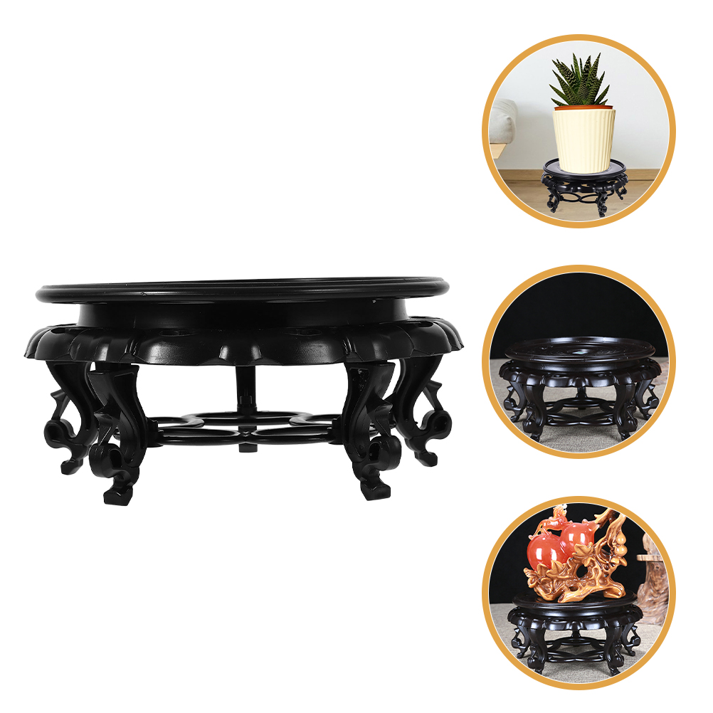 FRCOLOR Resin Flower Pot Stand Tray for Plants Indoor Round Decorative ...