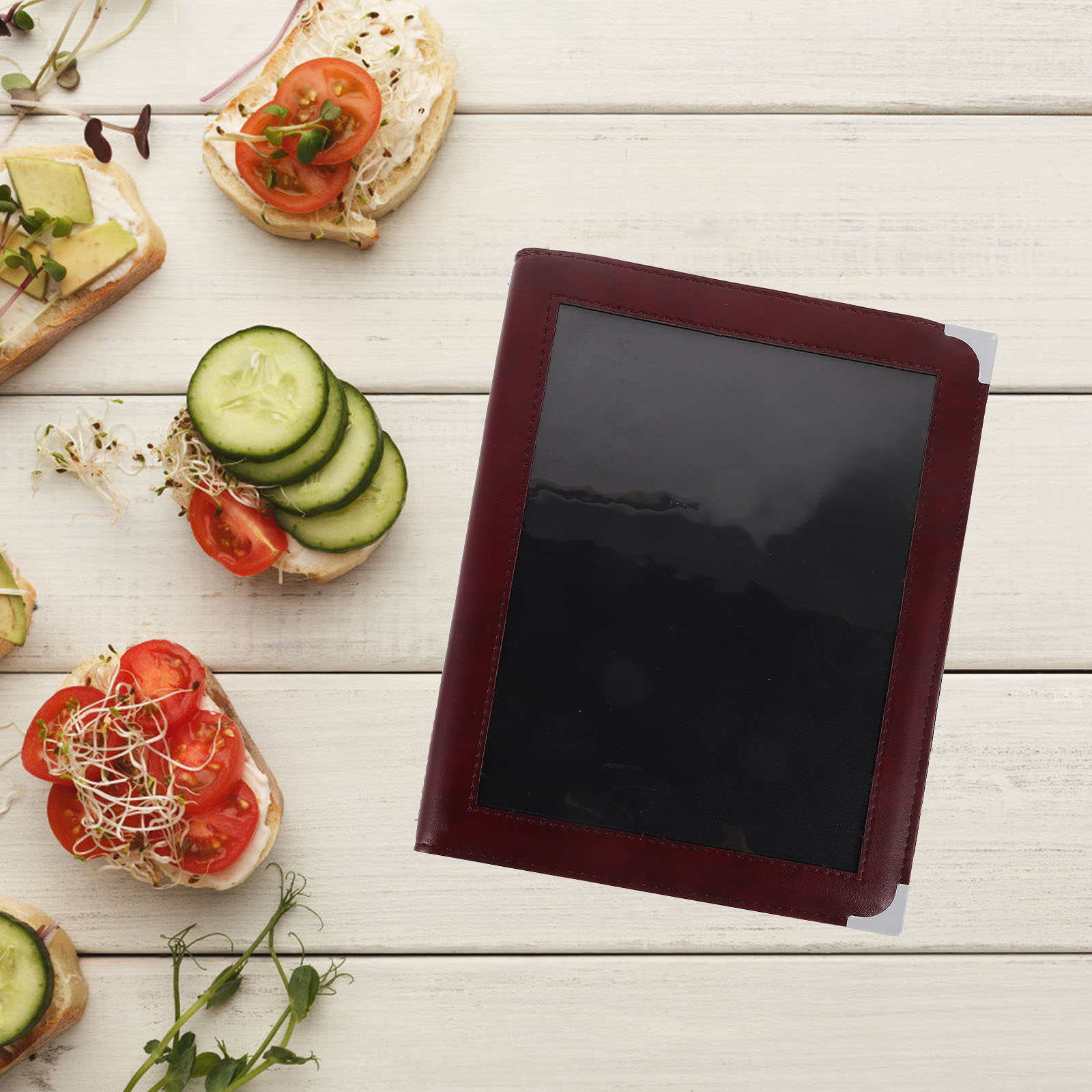 FRCOLOR Restaurant Menu Cover 8-Pages Menu Holder Clear Transparent ...