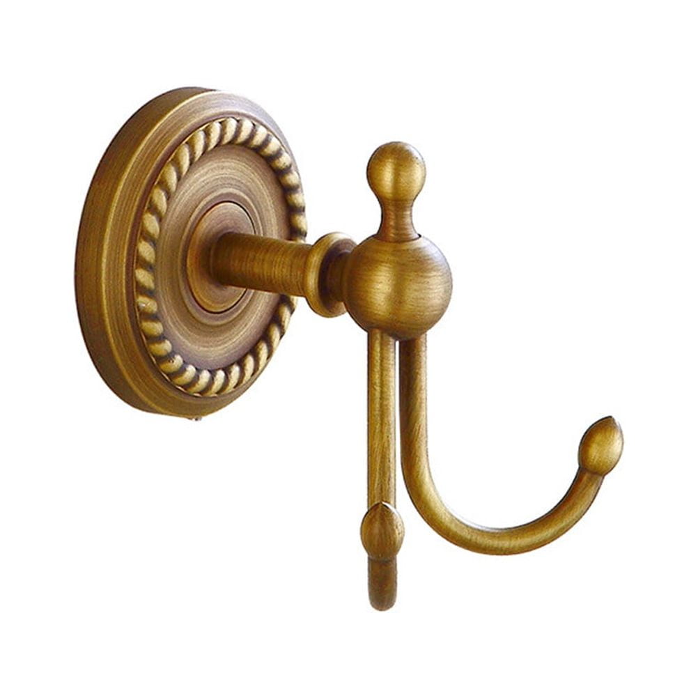FRCOLOR Retro European Style Wall-Mounted Hook Antique Brass Double ...