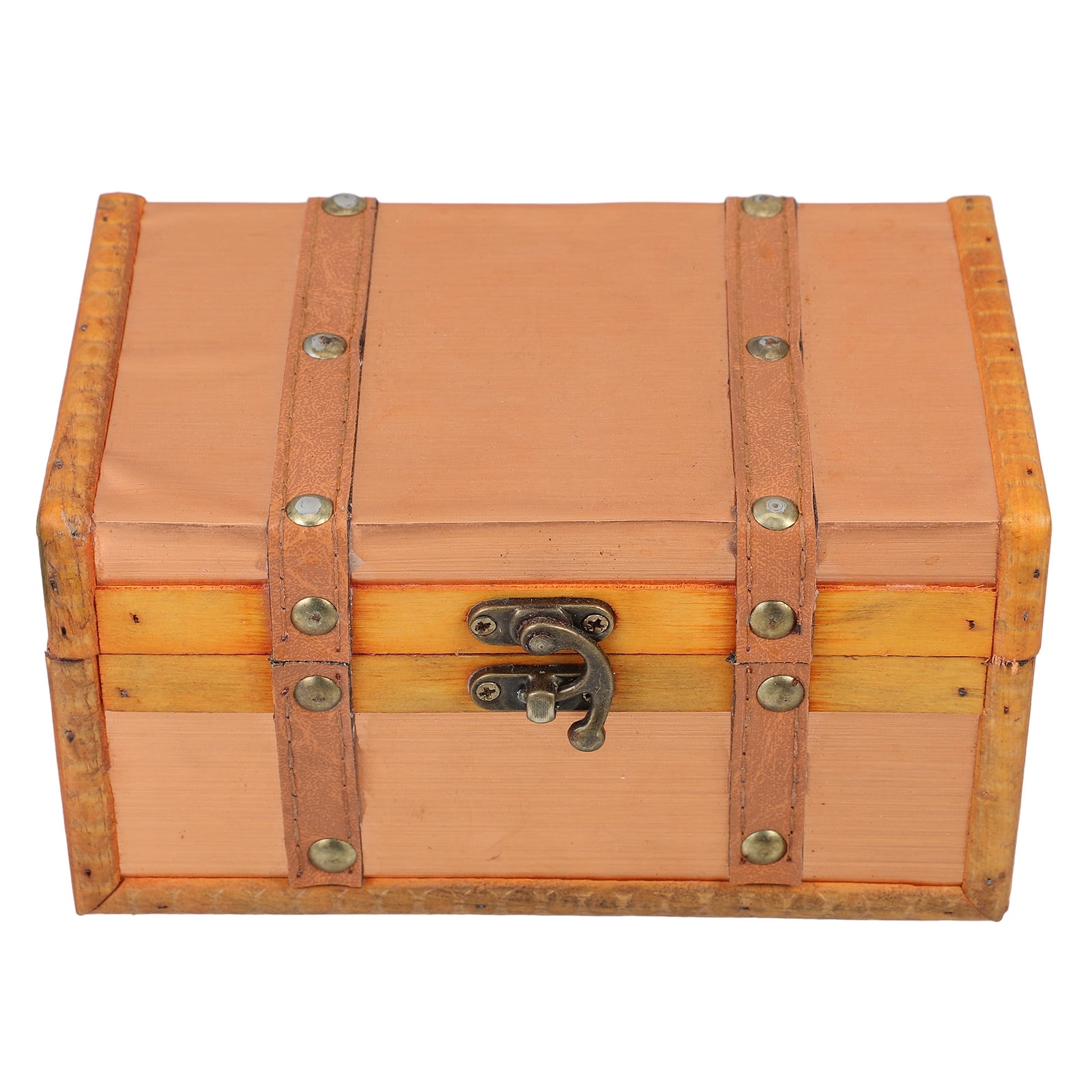 FRCOLOR Retro Wooden Jewelry Box with Hinged Lid Small Decorative ...