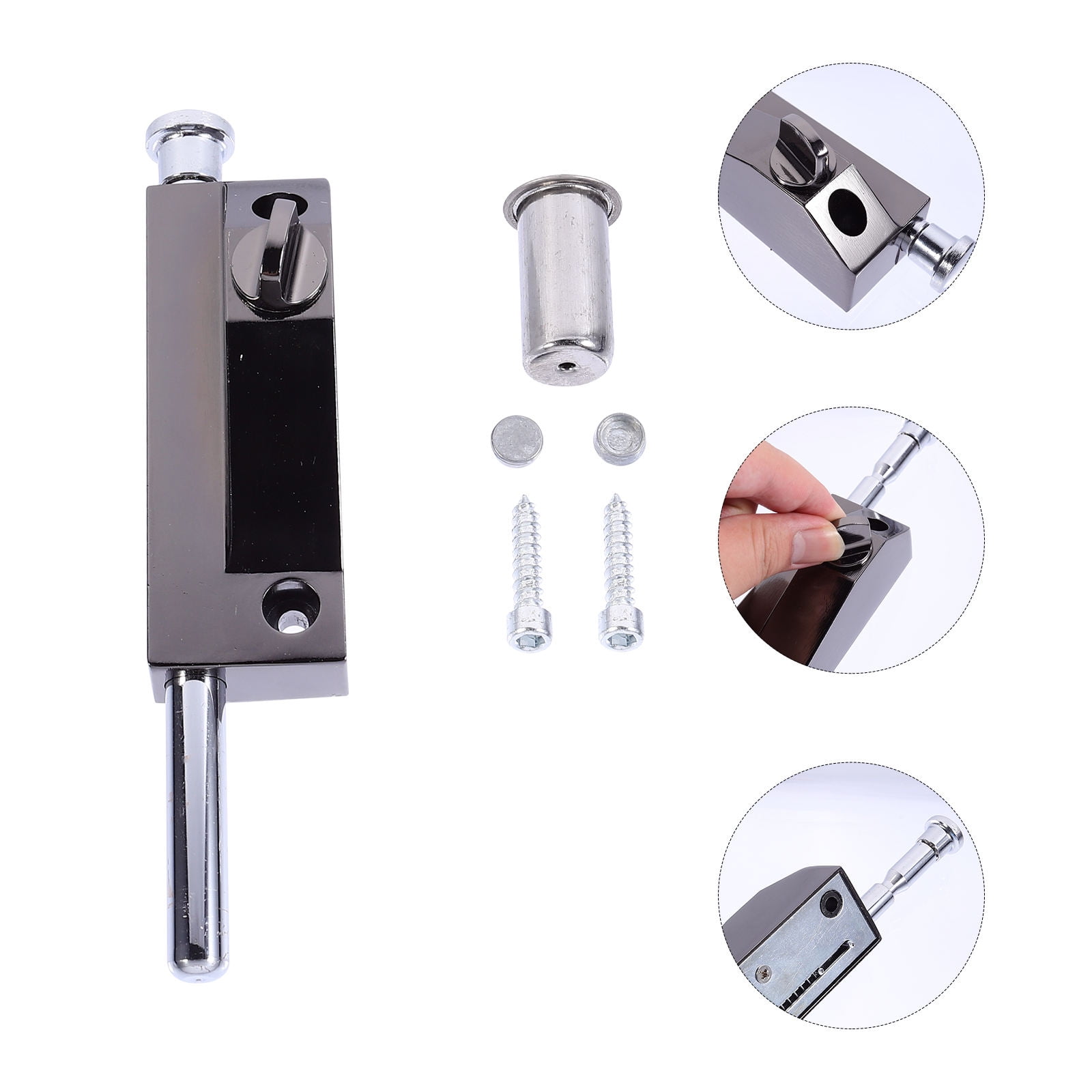 FRCOLOR Revolving Door Latch Bolt Zinc Alloy Door Foot Lock Security ...