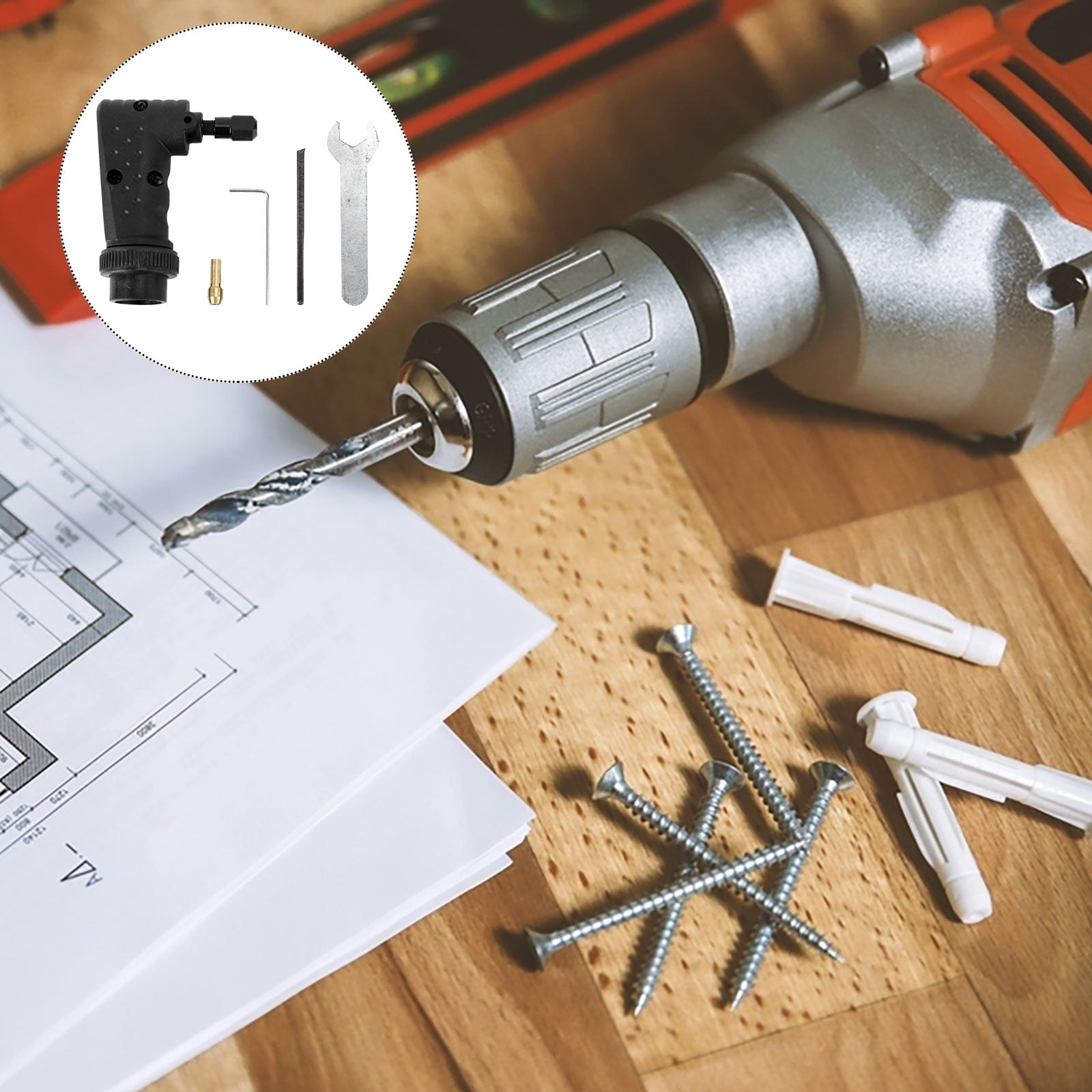 FRCOLOR Right Angle Drill Attachment for Tight Spaces Made of Steel ...