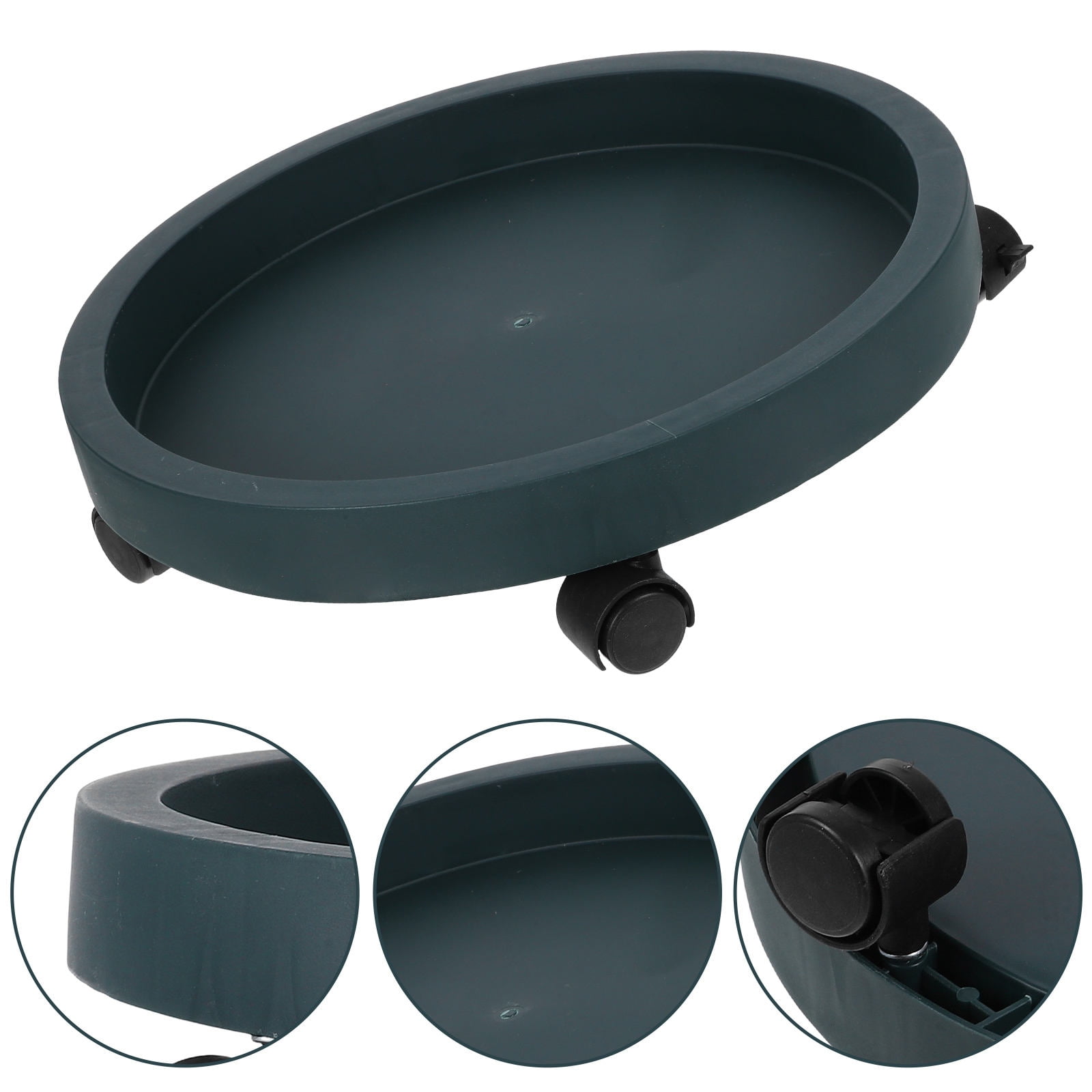 FRCOLOR Rolling Plant Stand With Wheels Round Flowerpot Tray Heavy Duty ...