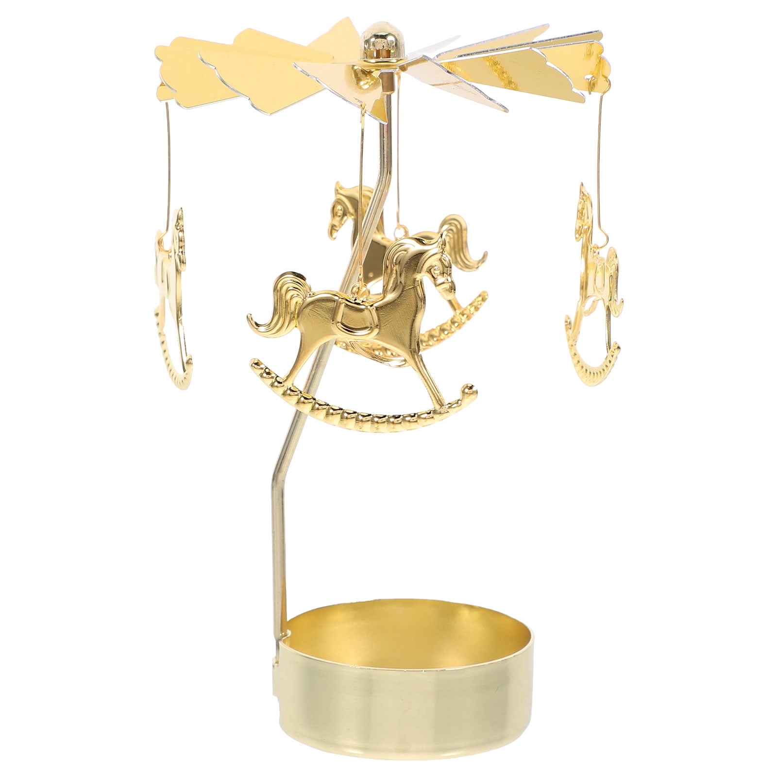 FRCOLOR Rotating Candle Holder Elegant Carousel Shaped Candle Holder ...