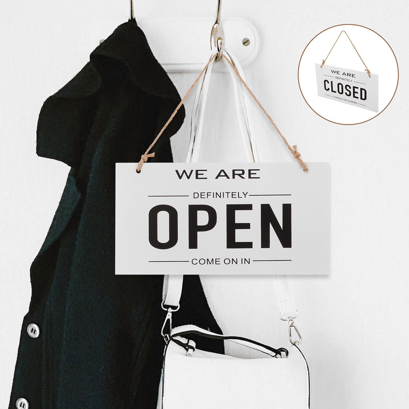 FRCOLOR Rustic Open Closed Sign for Business Decorative Wood Door Sign ...