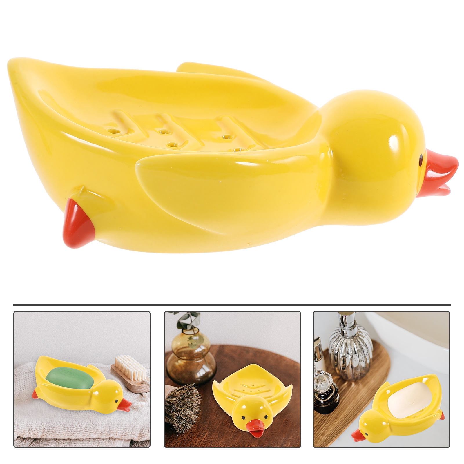 FRCOLOR Self Draining Dish Duck Soapbox Easy to Clean Holder - Walmart.com