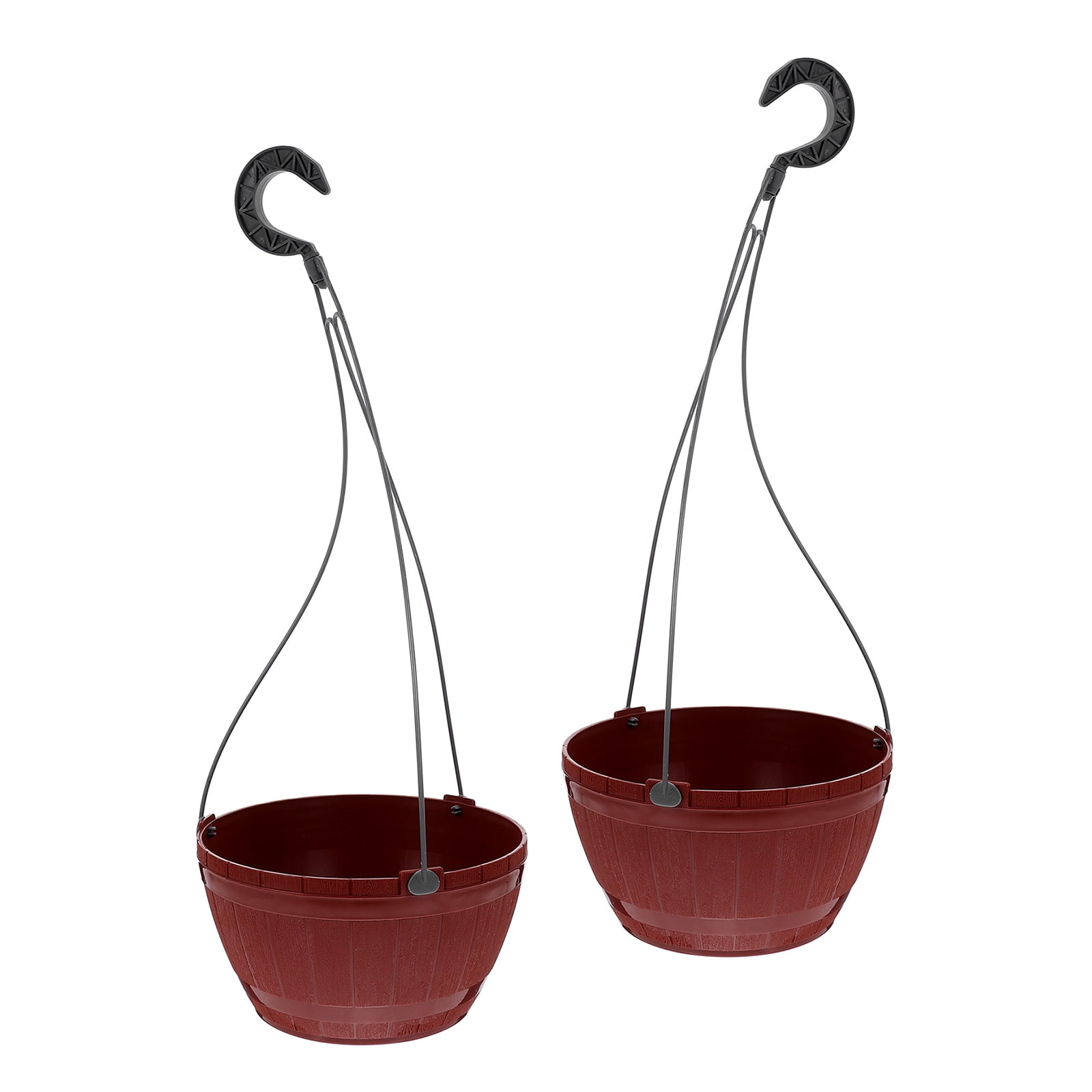 FRCOLOR Self-Watering Hanging Flower Pots - 2pcs Barrel shaped Plastic ...