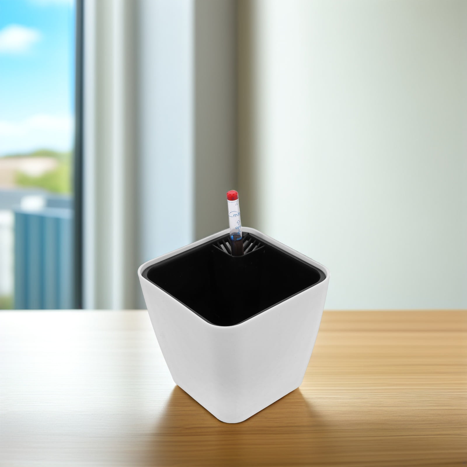 FRCOLOR Self Watering Planter Table Flower Plant Pot With Water Level ...