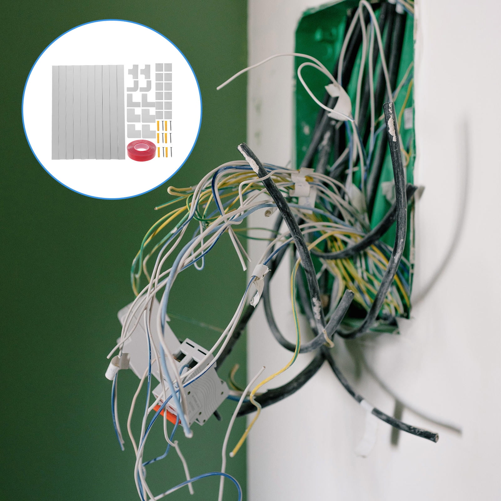 FRCOLOR Self-adhesive Cord Hider Wire Cable Raceway Kit Hiders White ...