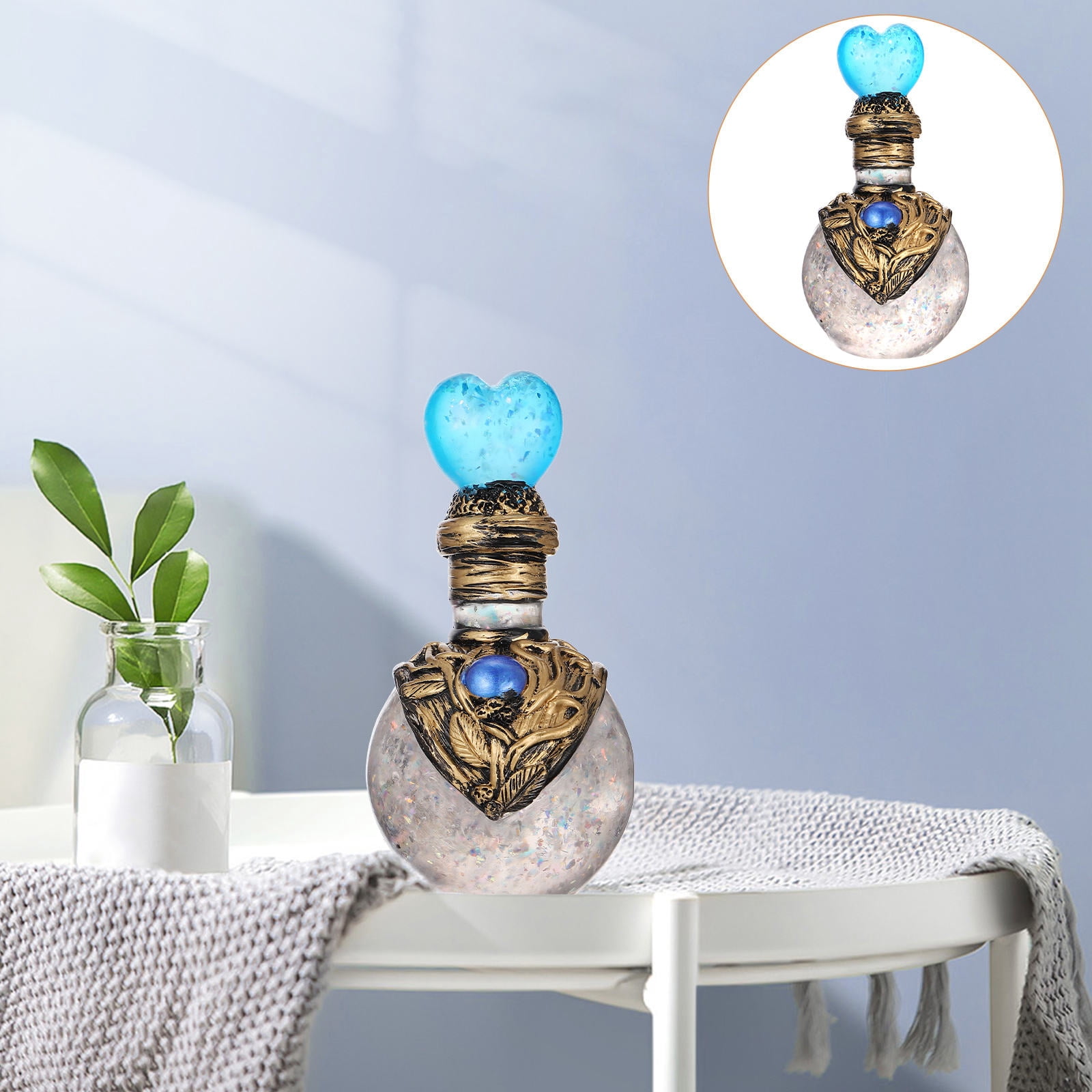 FRCOLOR Shiny Bottle Figurine for Home Decor Made of Resin White Color ...