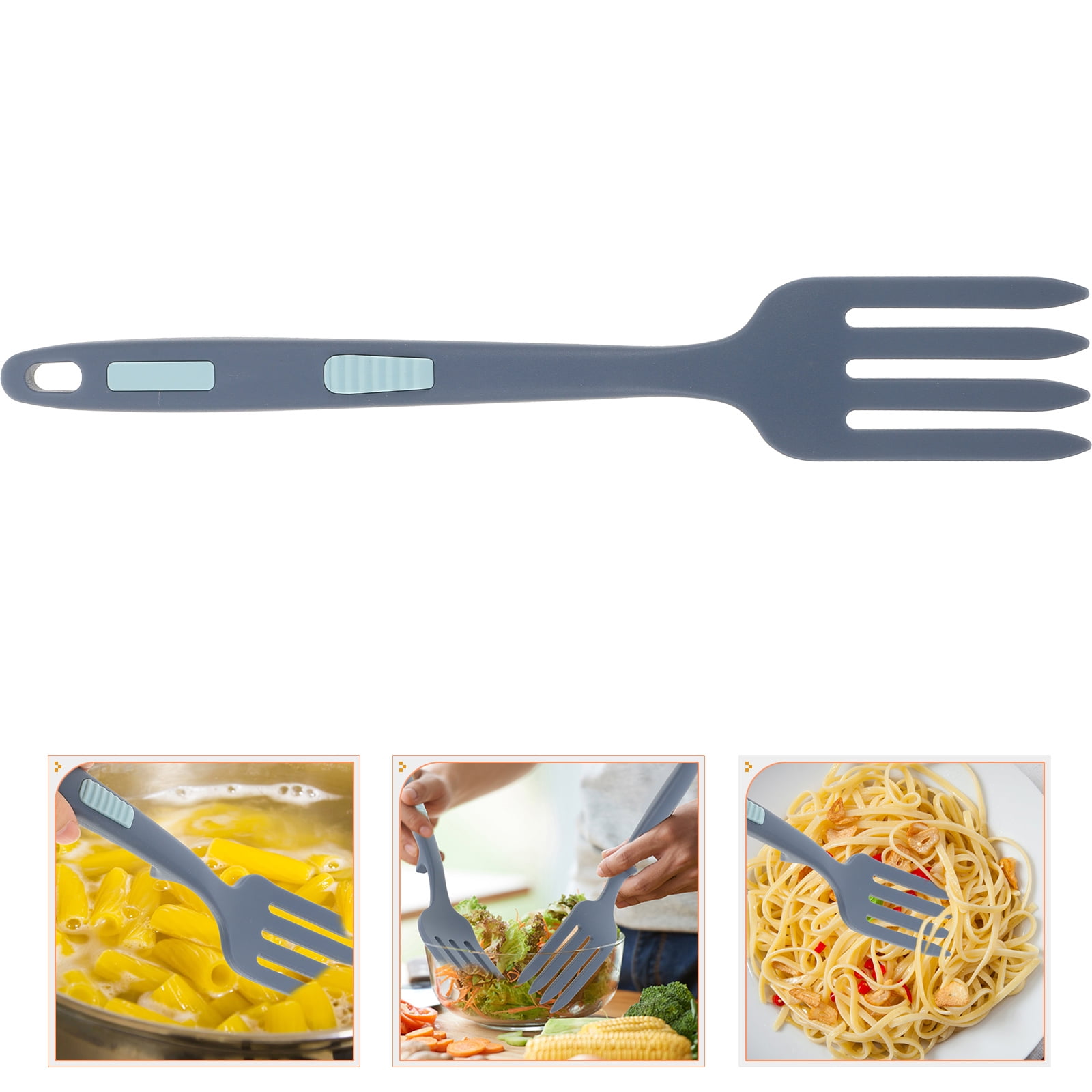 FRCOLOR Silicone Cooking Fork Set Practical Noodle Salad and Pasta ...