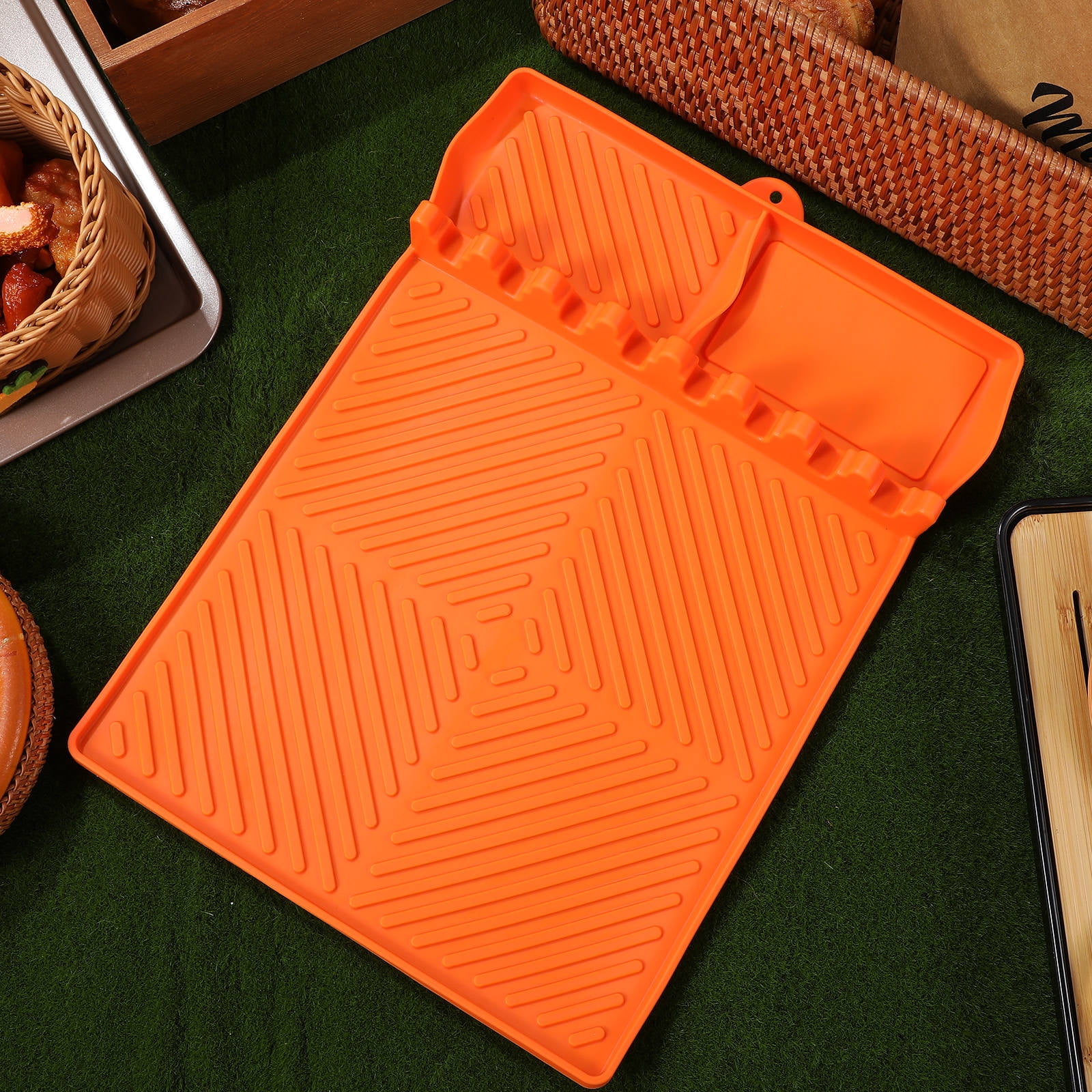 FRCOLOR Silicone Griddle Covers Side Table Pad Mats for under Grill ...