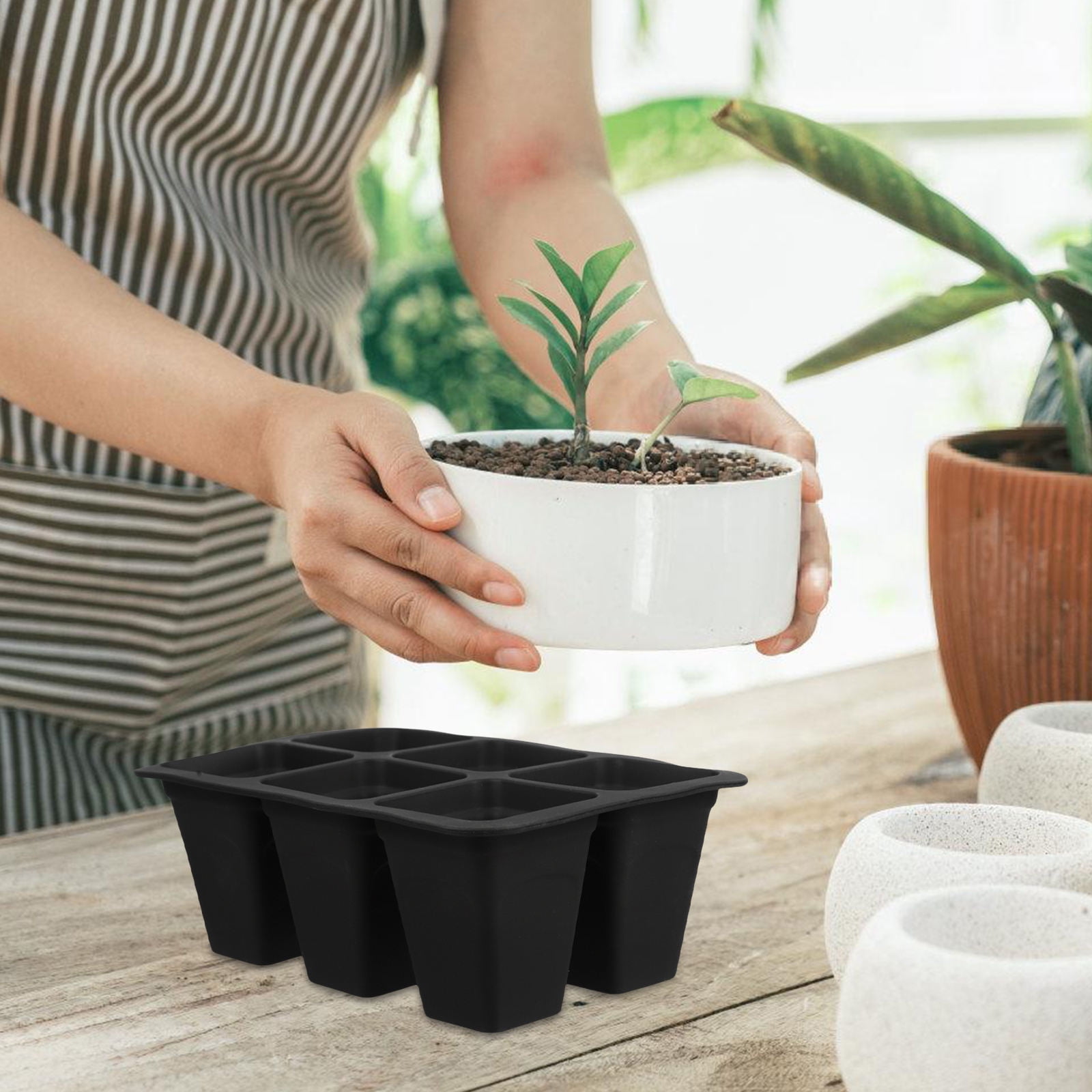 FRCOLOR Silicone Plant Starter Tray 6 Hole Garden Germination Tray ...