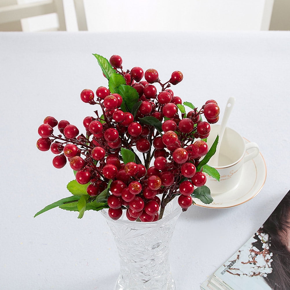 FRCOLOR Simulated Decoration Christmas Fruit Bright Color Berries ...