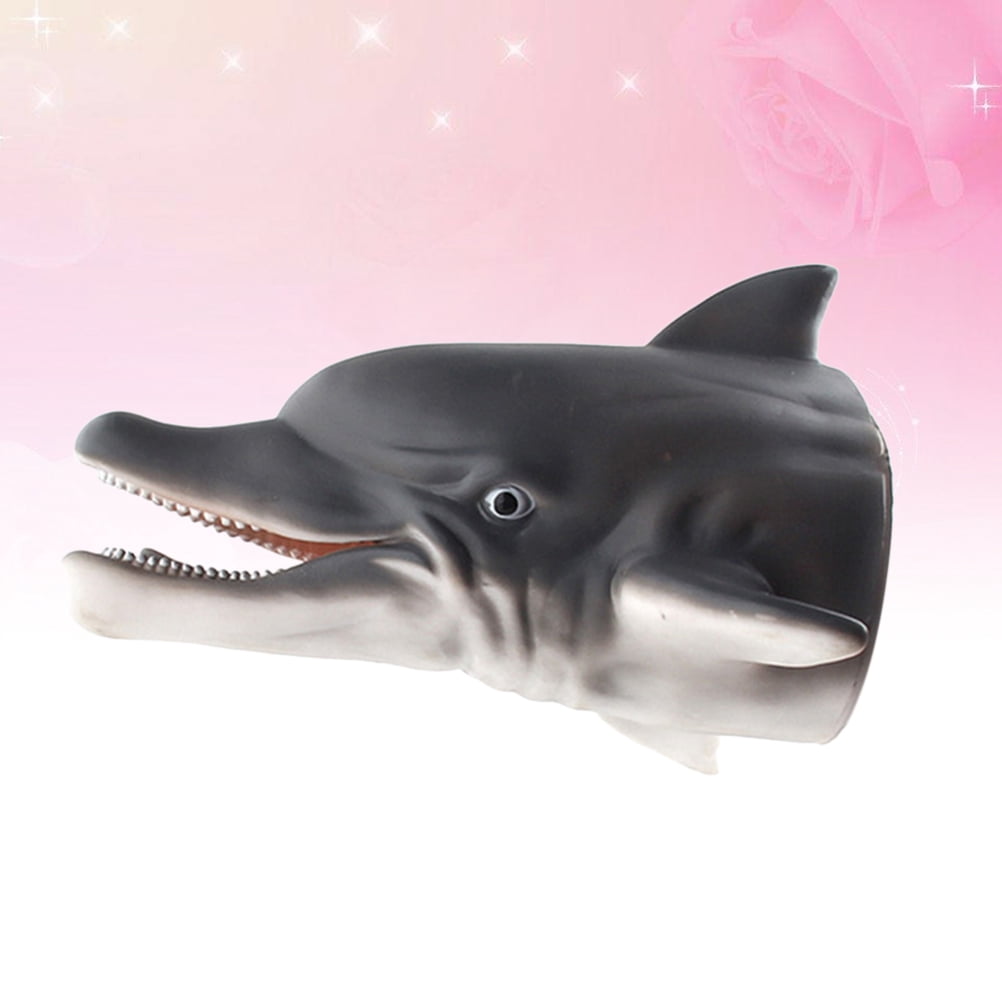 FRCOLOR Simulation Dolphin Head Hand Puppet Toy Funny Dolphin Role Play ...