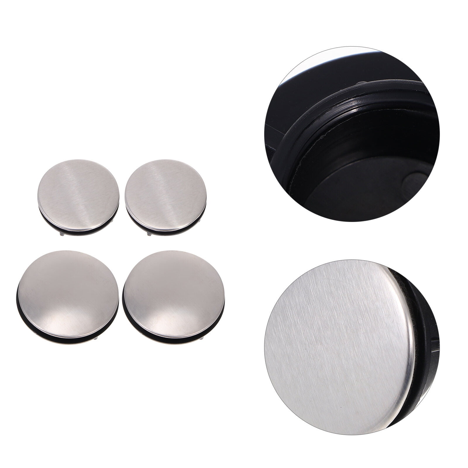 FRCOLOR 4Pcs Easy Install Sink Faucet Hole Caps Black Stainless Steel ...