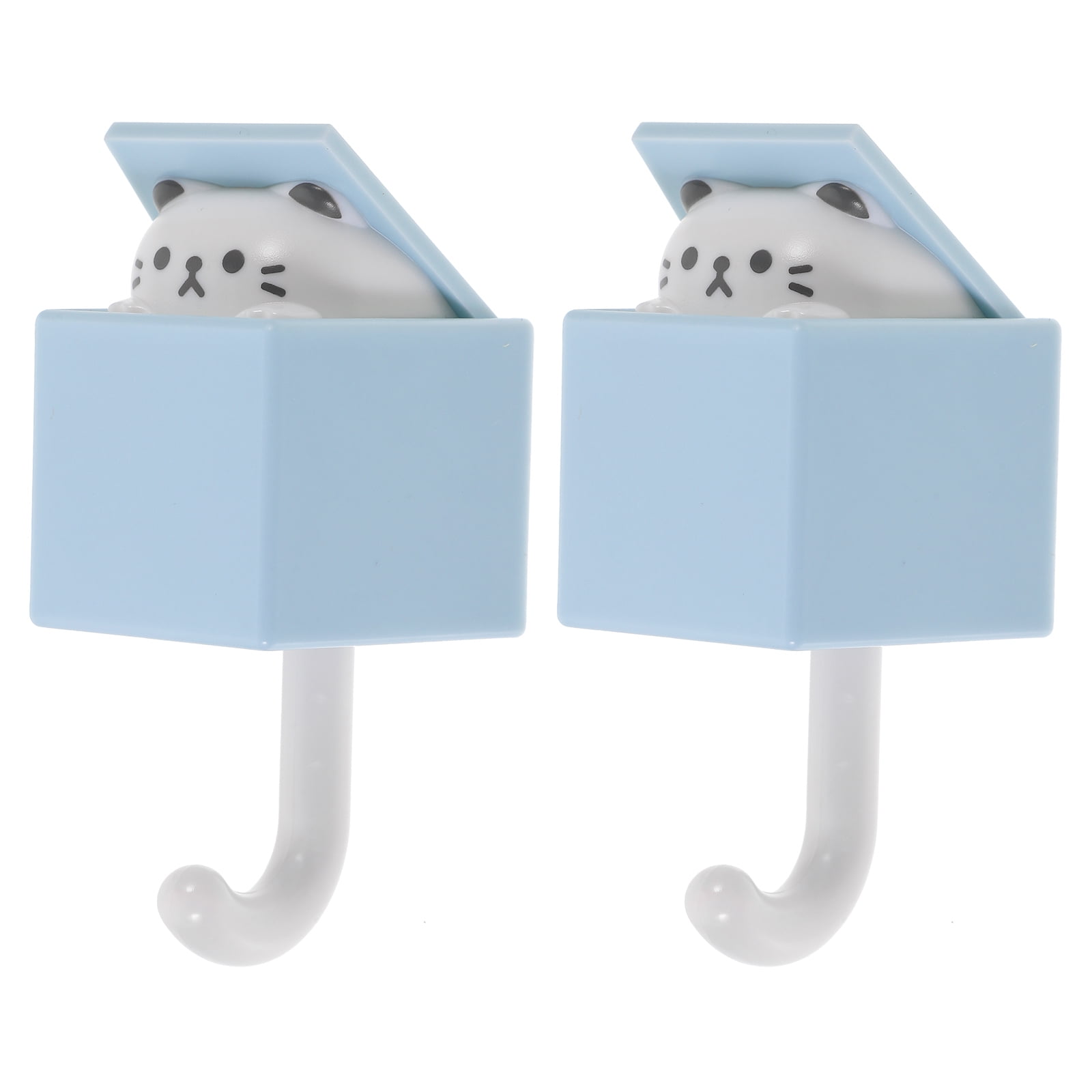 FRCOLOR Sky-blue Sticky Wall Mount Clothes Hook for Household Use with ...
