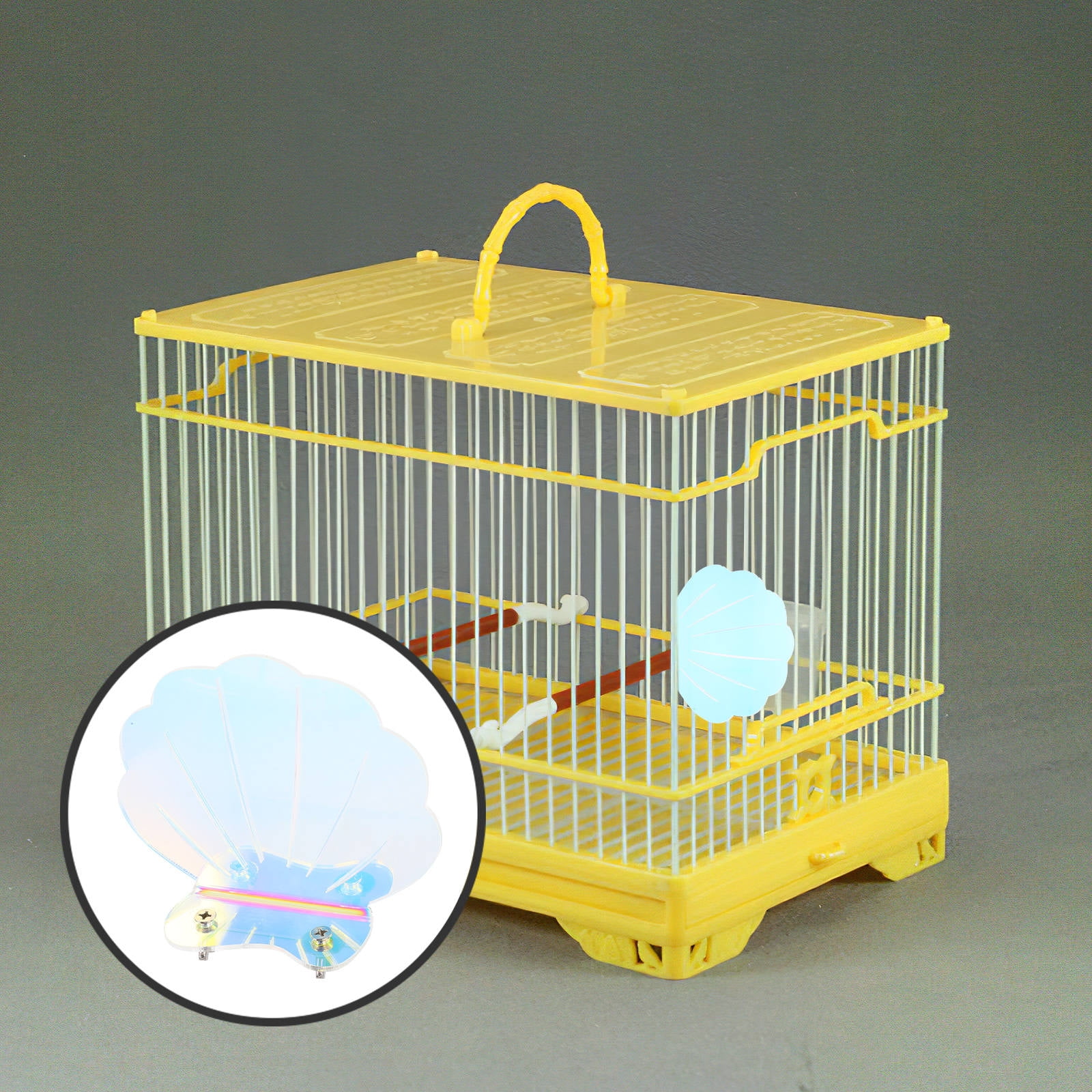 FRCOLOR Skyblue Acrylic Bird Perch Platform for Cage with Shell Shape ...