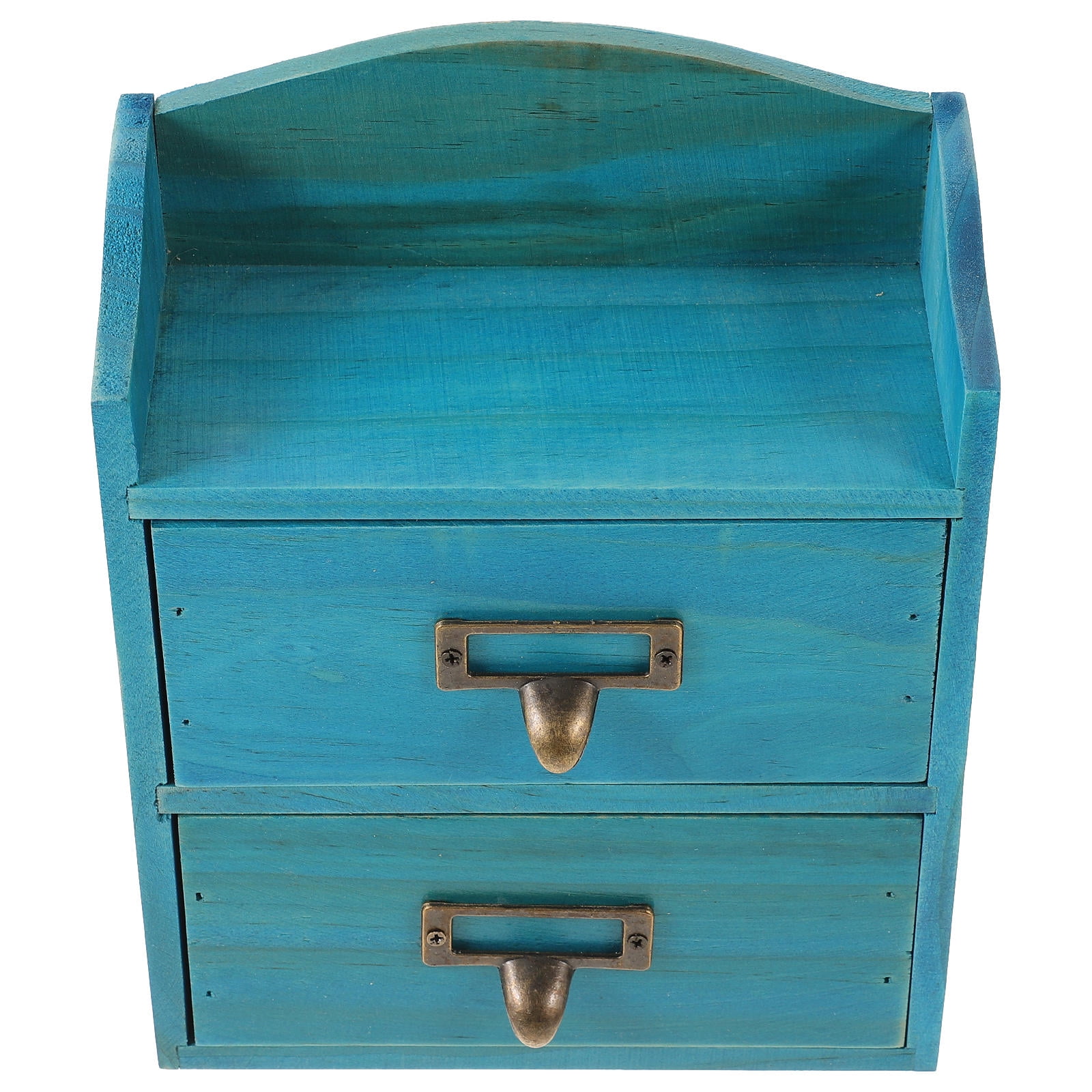 FRCOLOR Skyblue Wooden Desktop Organizer Drawers for Storage Use in ...