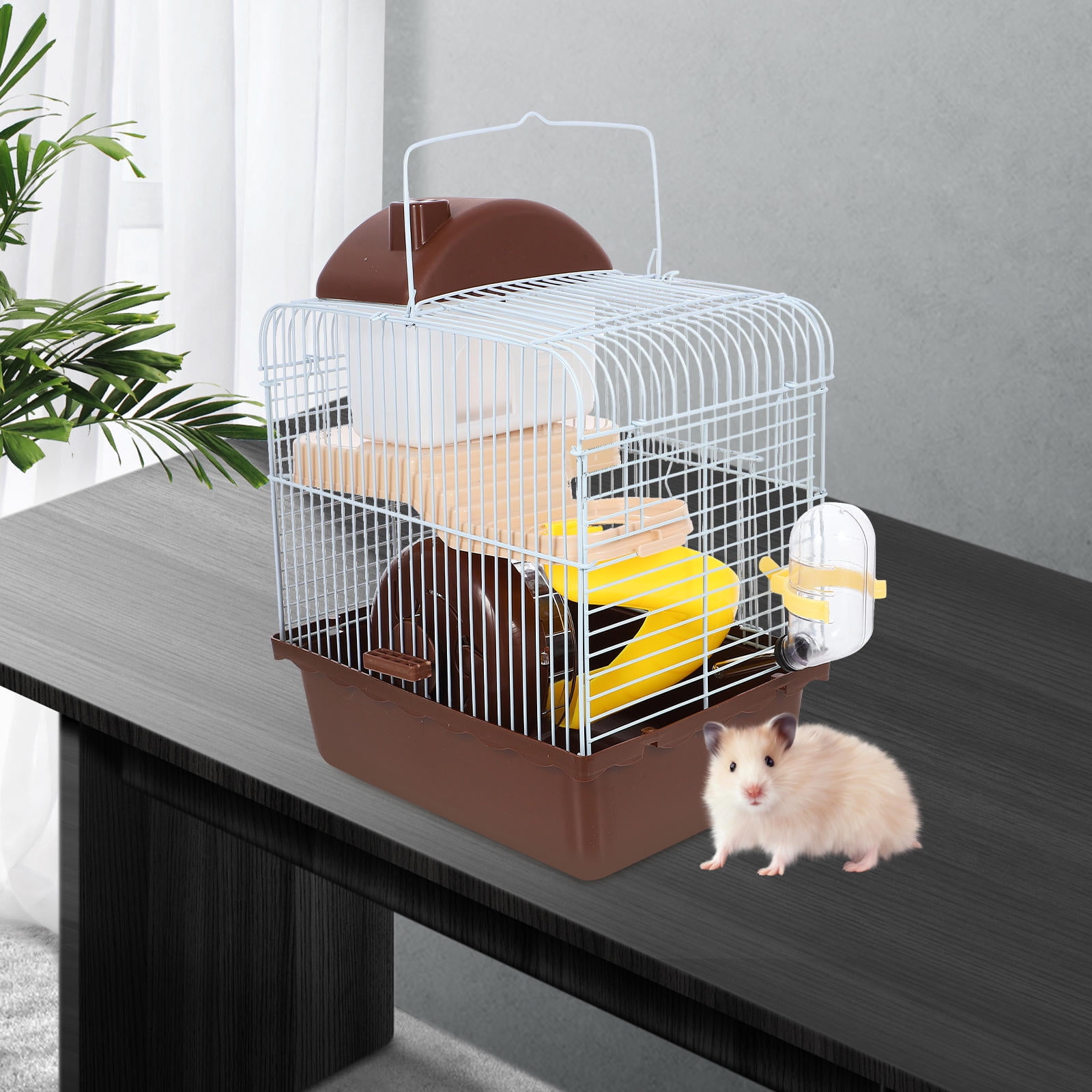 FRCOLOR Small Hamster Cage Pet Double Layer Chinchilla House Travel ...